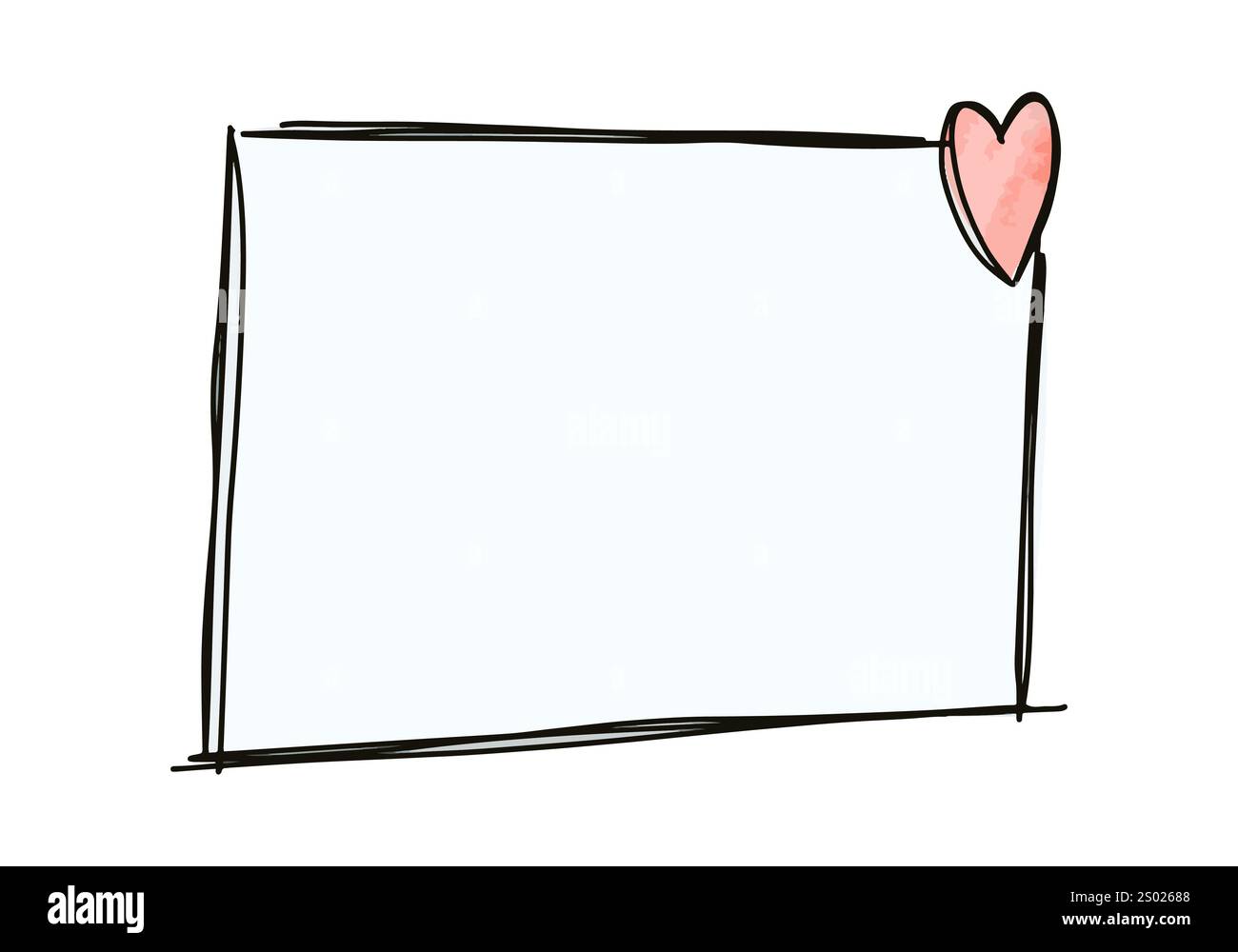 Hand drawn frame with doodle hearts, vector illustration Stock Vector ...