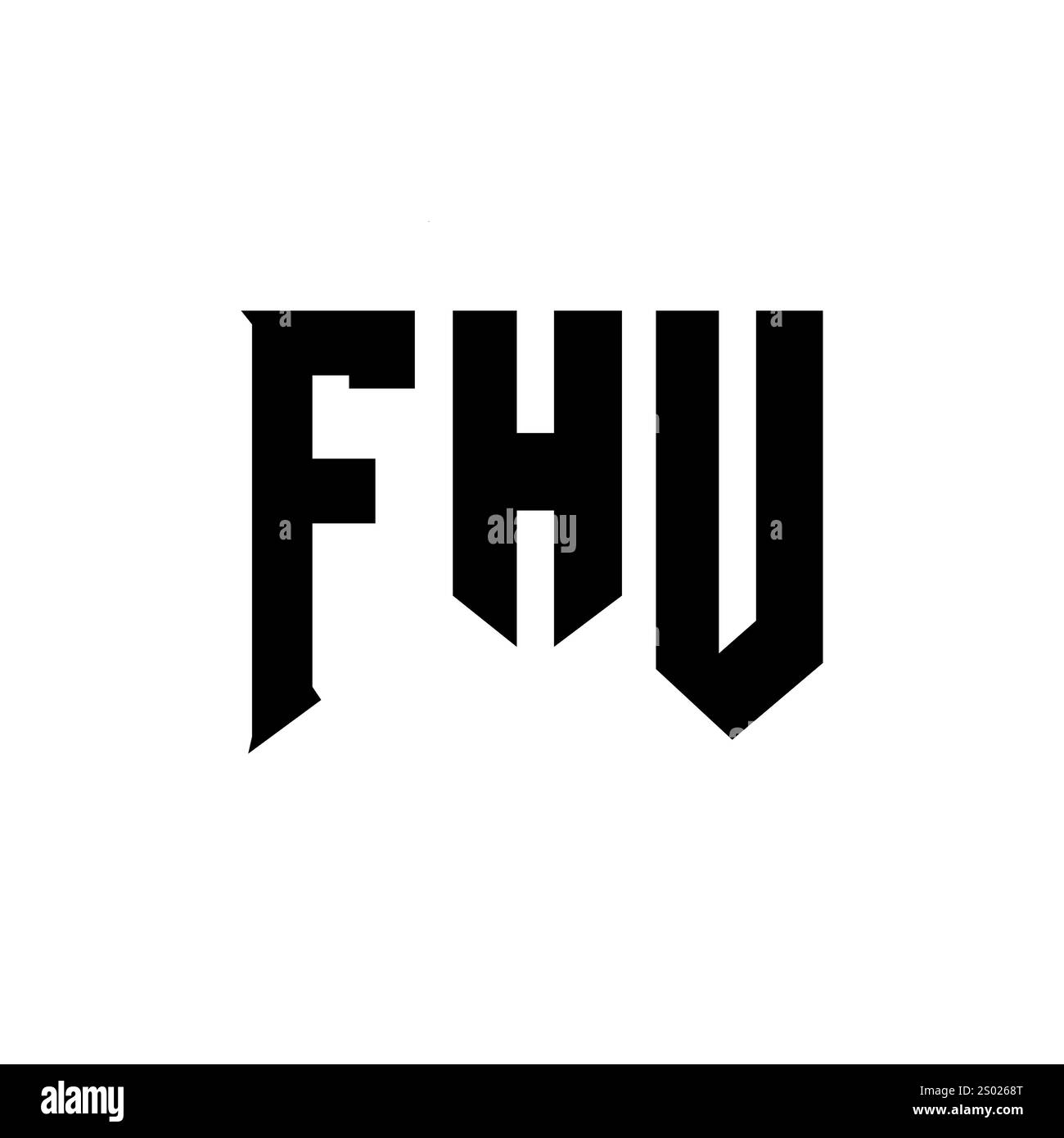 FHU letter logo design for technology company. FHU logo design black ...