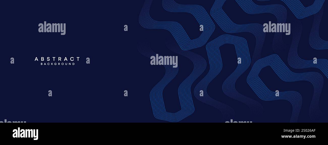 Dark Blue Gradient Abstract Geometric Flowing Lines Background ...