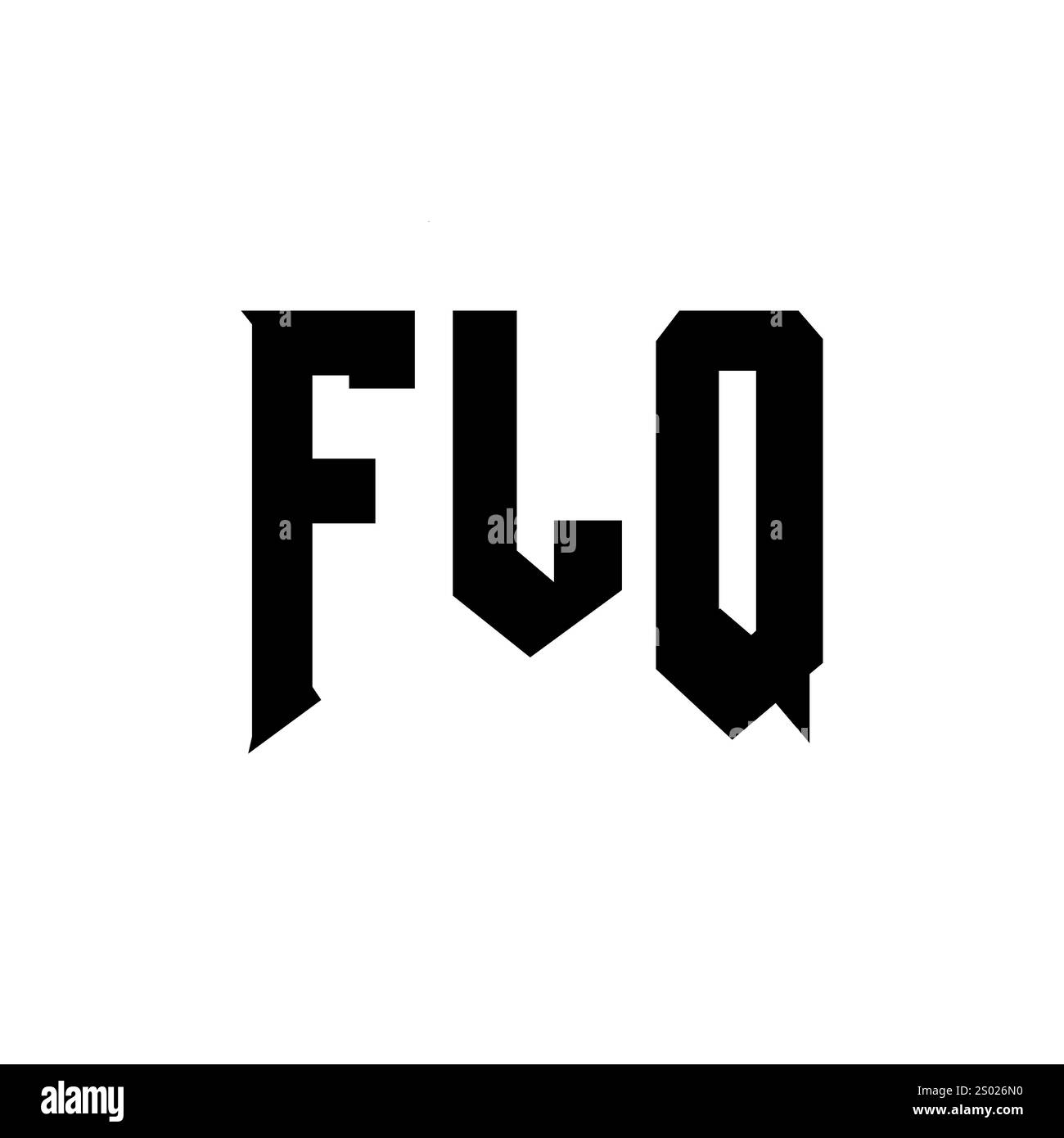 FLQ letter logo design for technology company. FLQ logo design black and white color combination ...