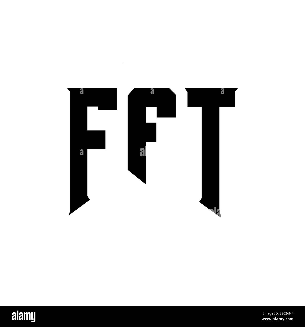 FFT letter logo design for technology company. FFT logo design black and white color combination ...