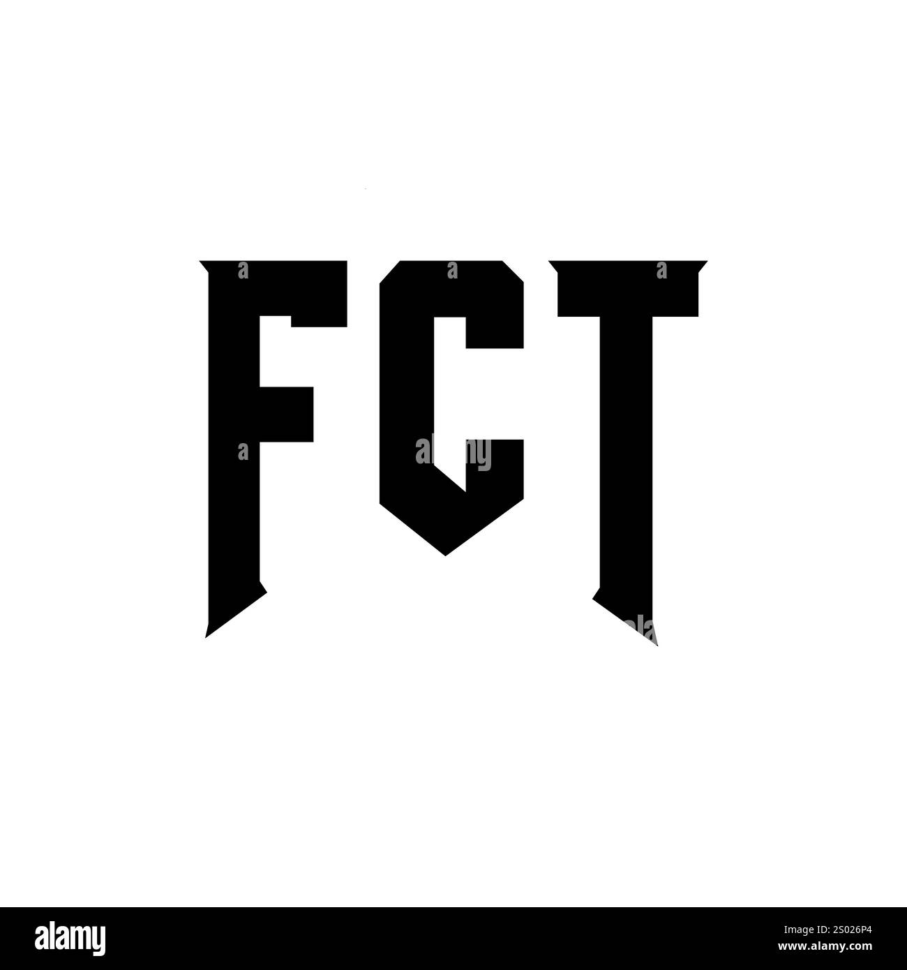 FCT letter logo design for technology company. FCT logo design black and white color combination ...