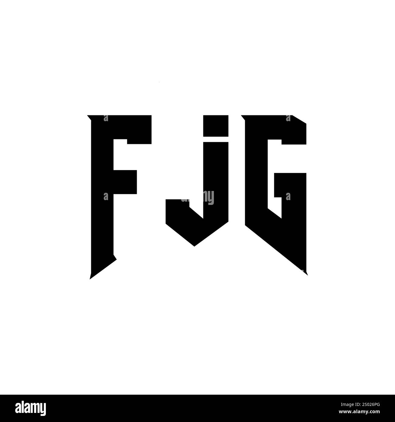 FJG letter logo design for technology company. FJG logo design black and white color combination ...