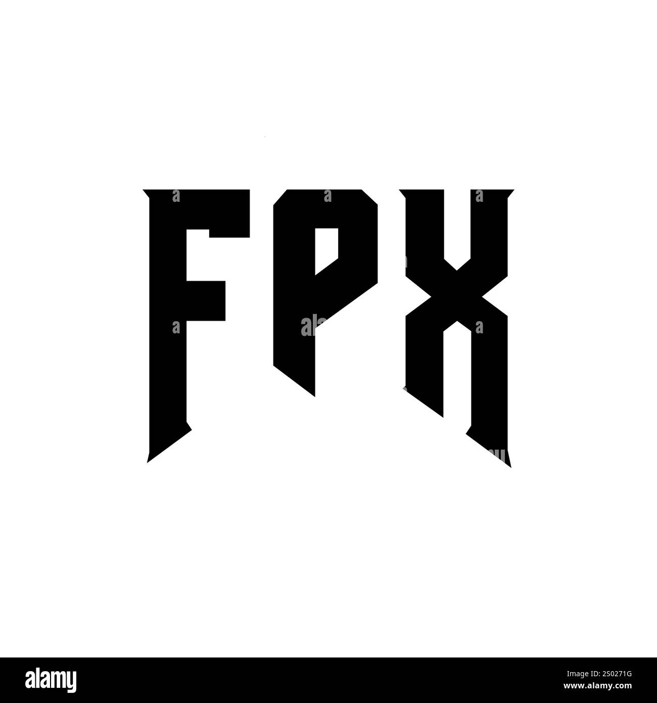 FPX letter logo design for technology company. FPX logo design black and white color combination ...