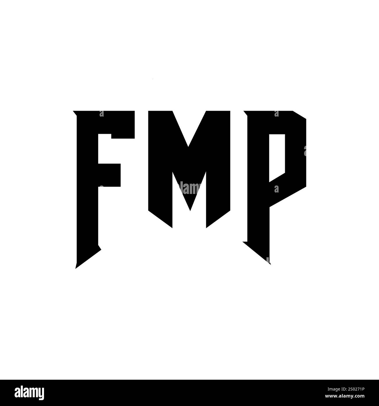 FMP letter logo design for technology company. FMP logo design black and white color combination ...