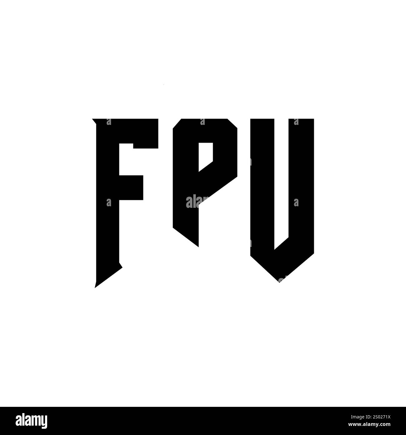 FPU letter logo design for technology company. FPU logo design black and white color combination ...