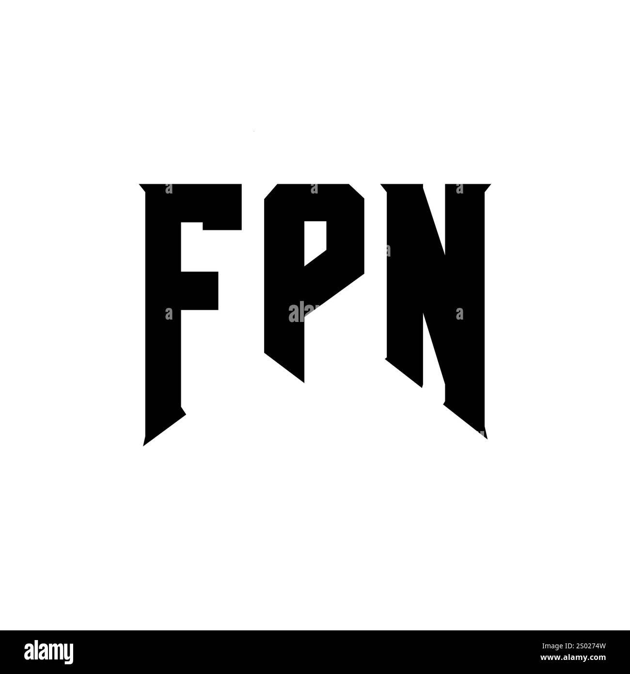 FPN letter logo design for technology company. FPN logo design black and white color combination ...