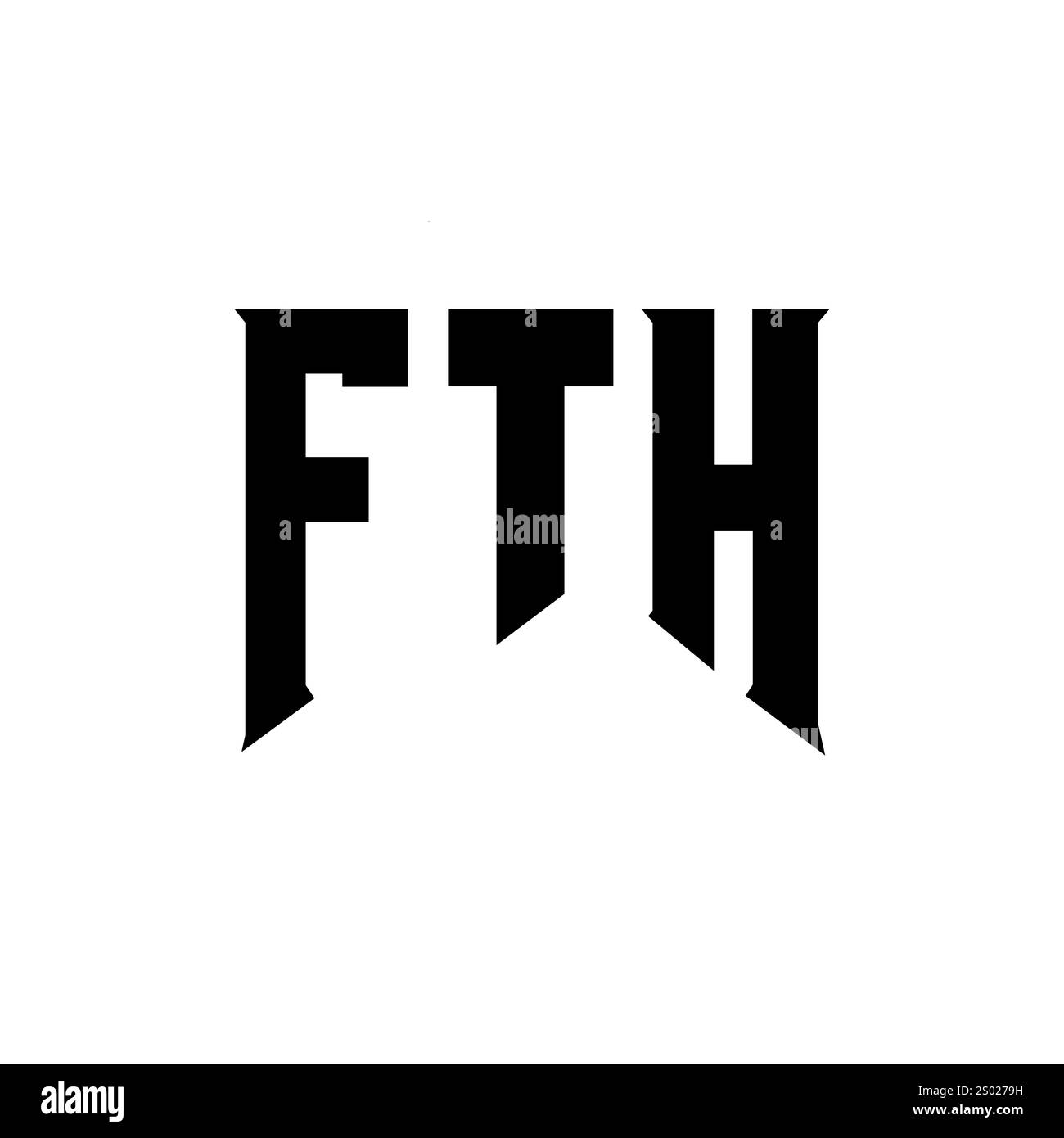 FTH letter logo design for technology company. FTH logo design black and white color combination ...