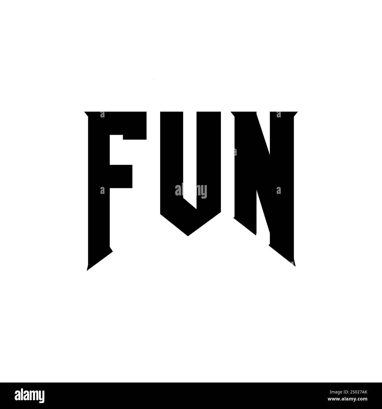 FUN letter logo design for technology company. FUN logo design black ...