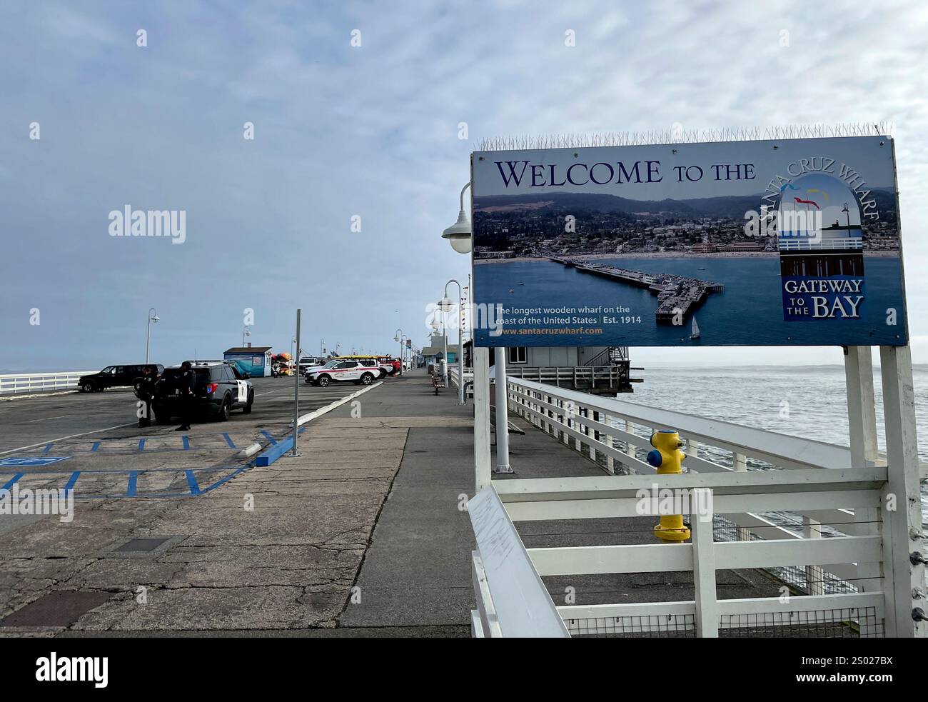 A closed wharf is seen in Santa Cruz, Calif., Monday, Dec. 23, 2024 ...