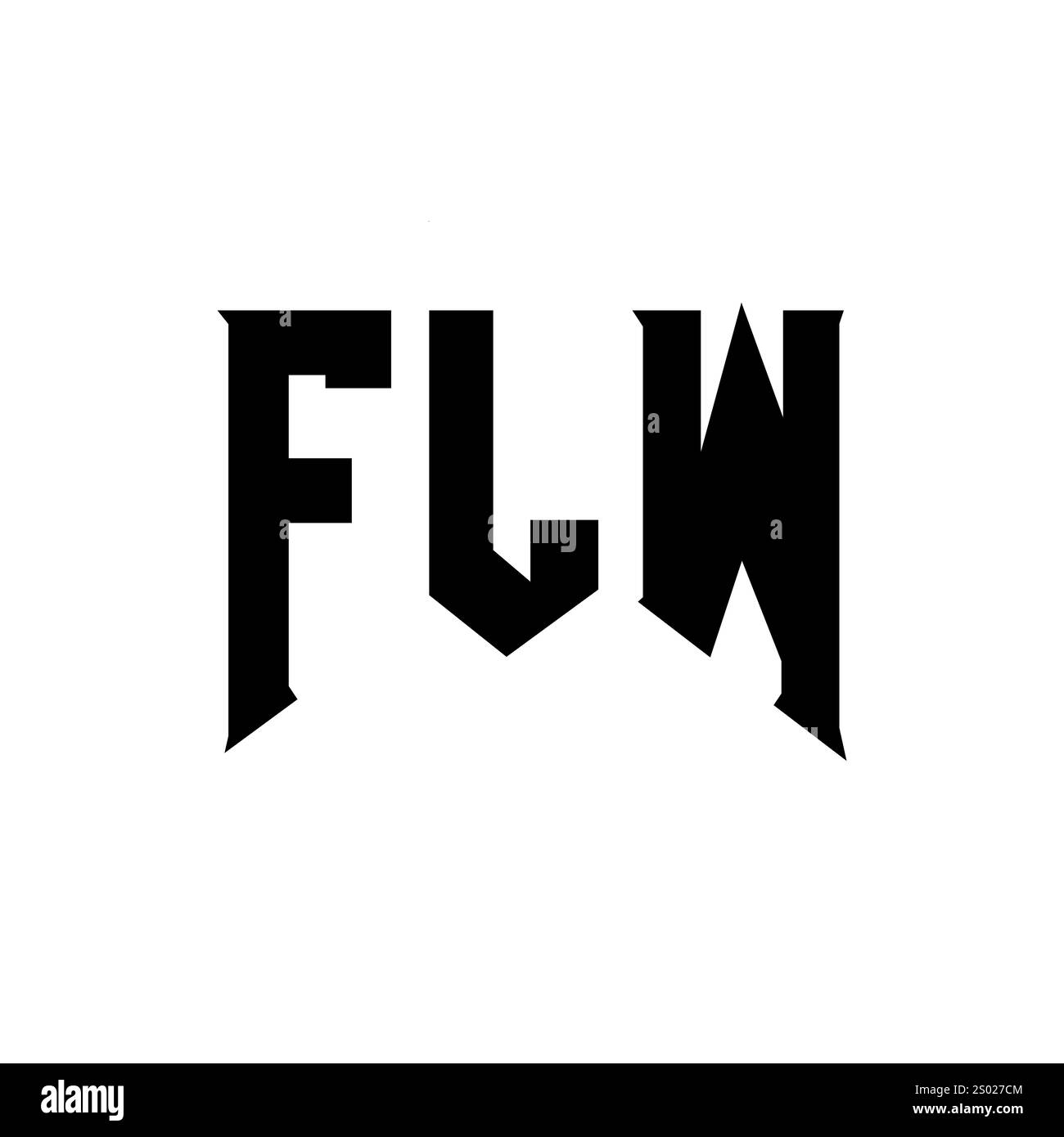 FLW letter logo design for technology company. FLW logo design black ...