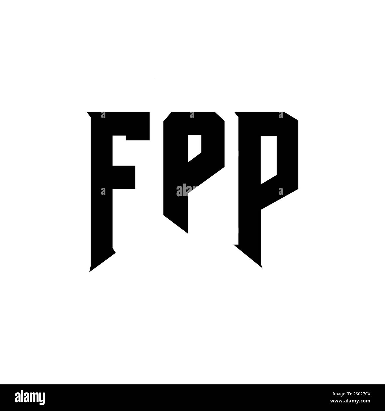 FPP letter logo design for technology company. FPP logo design black and white color combination ...