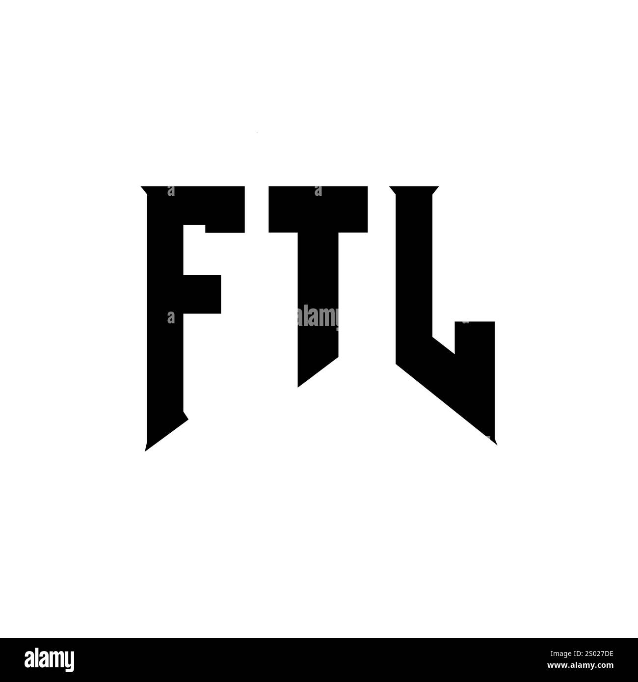 FTL letter logo design for technology company. FTL logo design black and white color combination ...