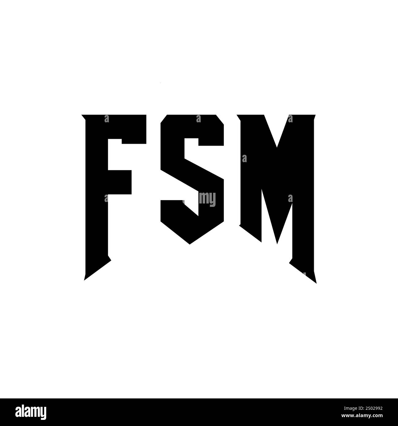 FSM letter logo design for technology company. FSM logo design black and white color combination ...