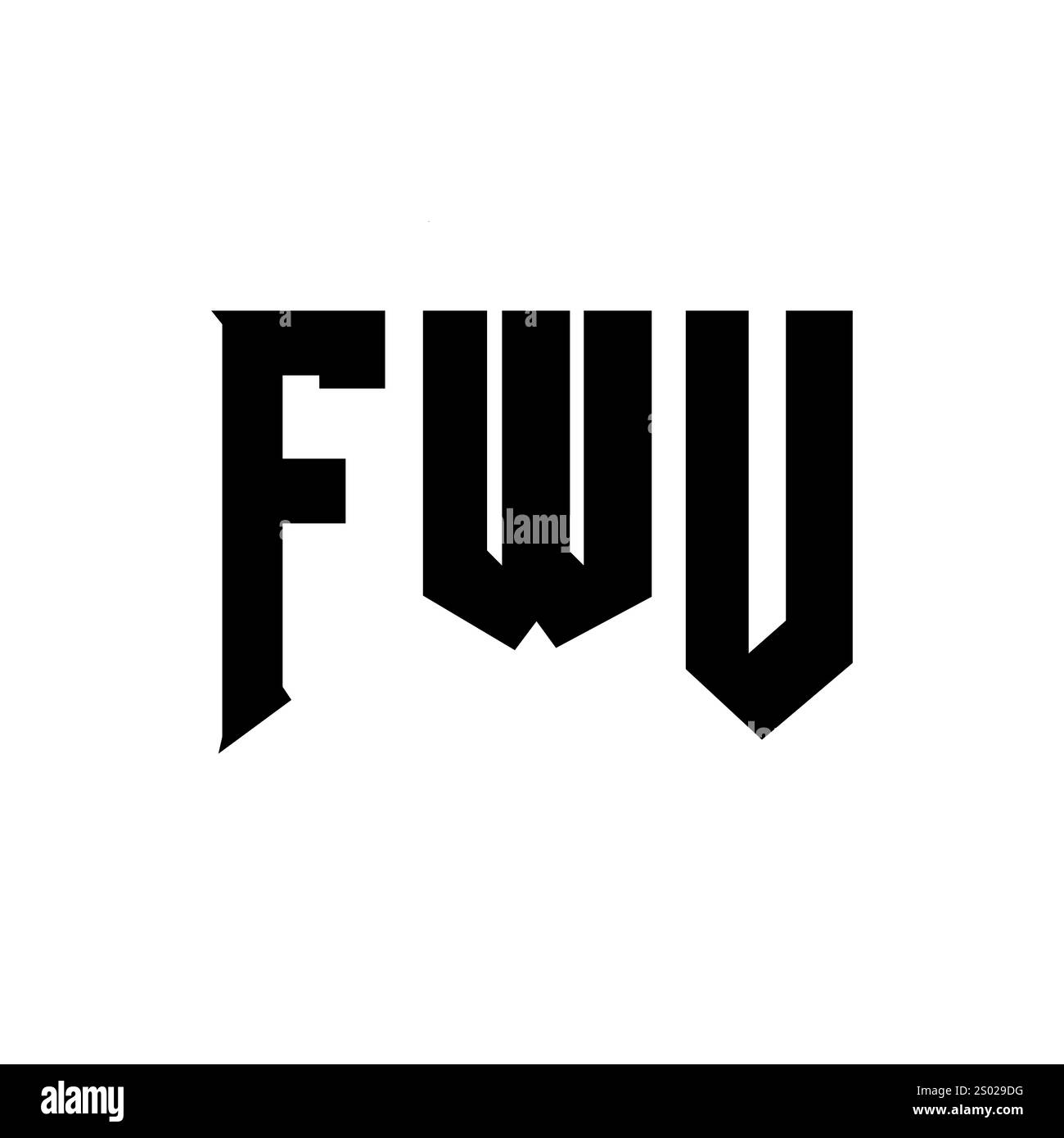 FWU letter logo design for technology company. FWU logo design black and white color combination ...