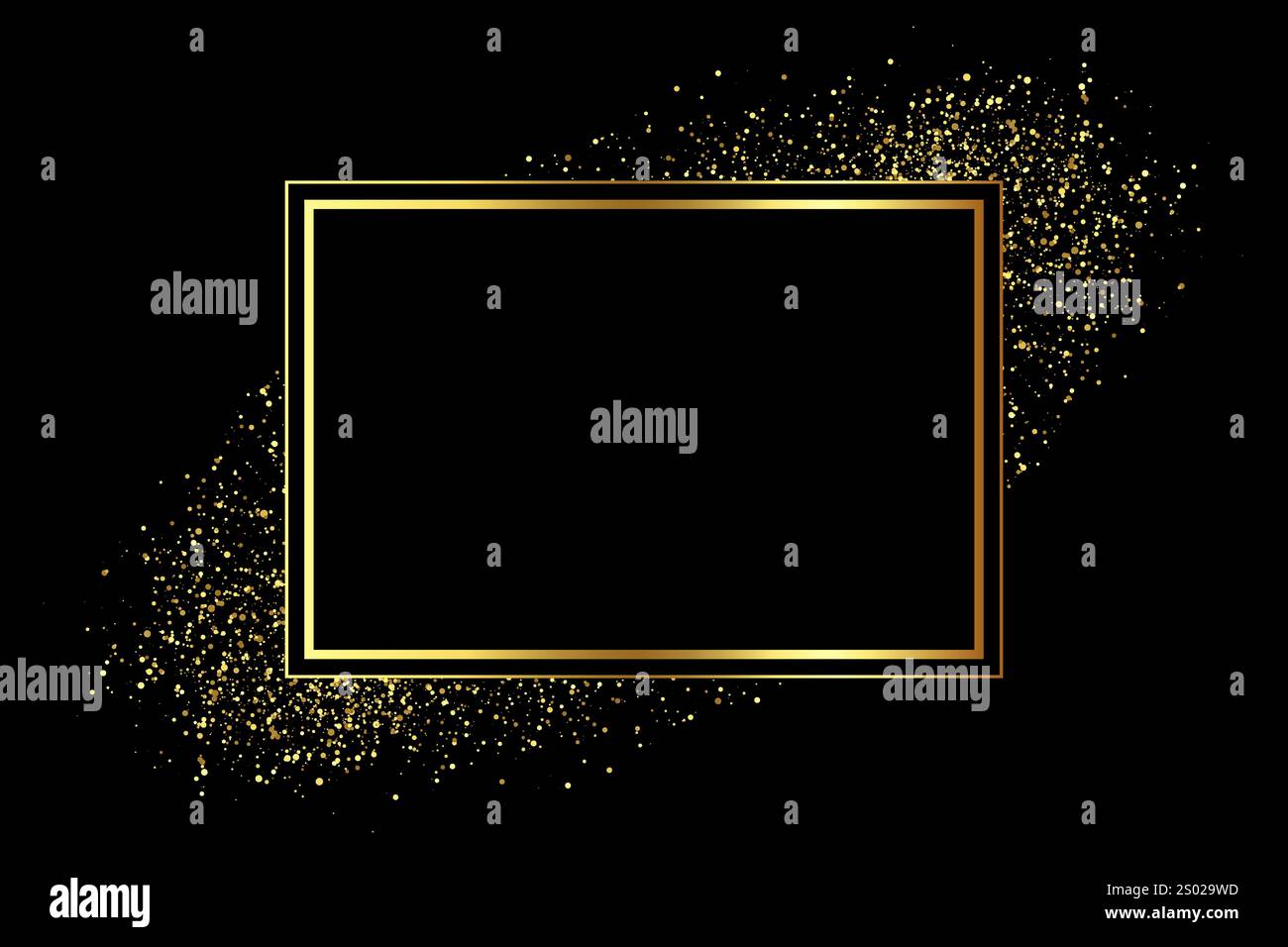 golden frame with glitter scatter Stock Vector Image & Art - Alamy
