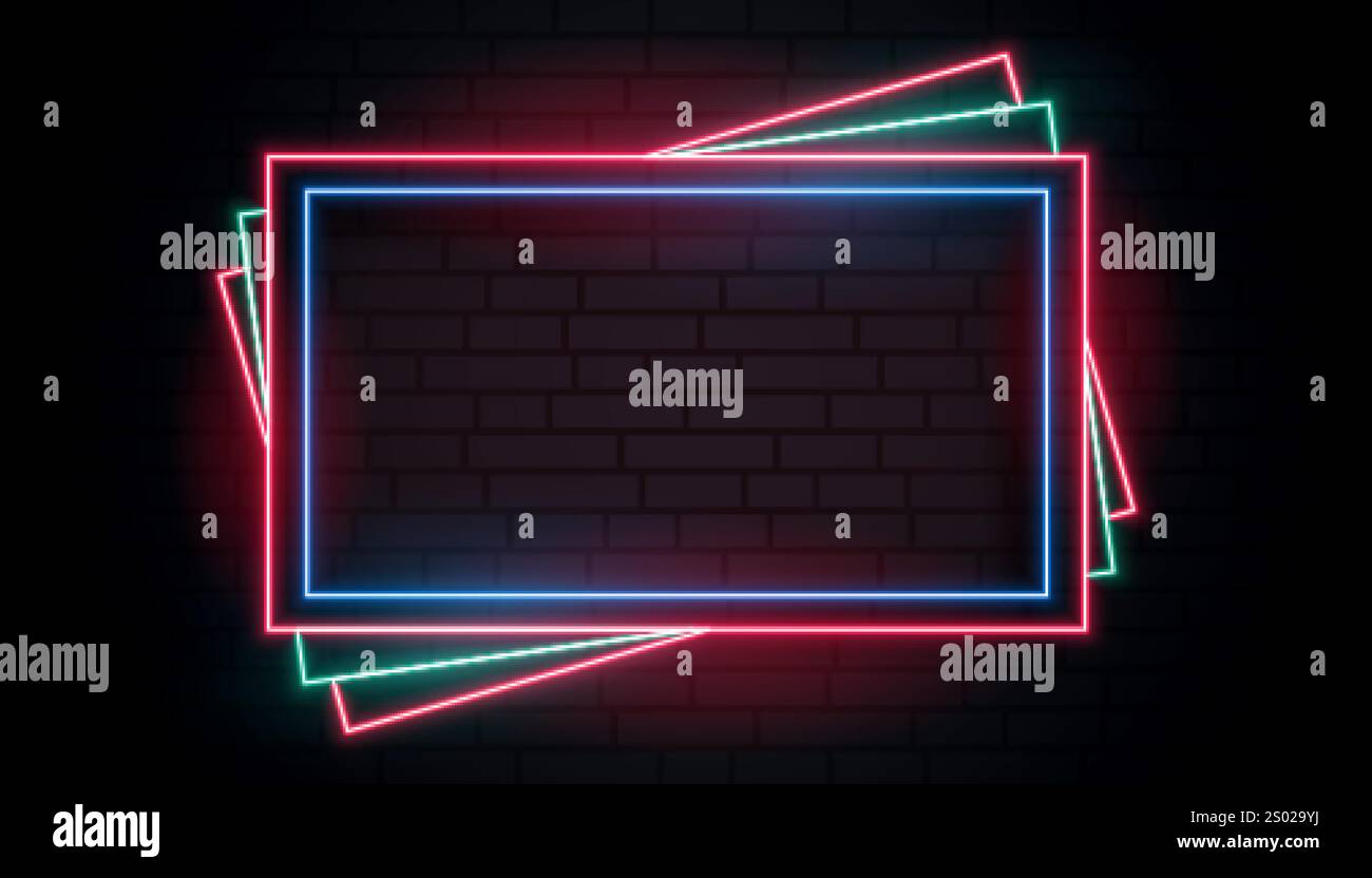 colors neon frame in stacking style design Stock Vector Image & Art - Alamy