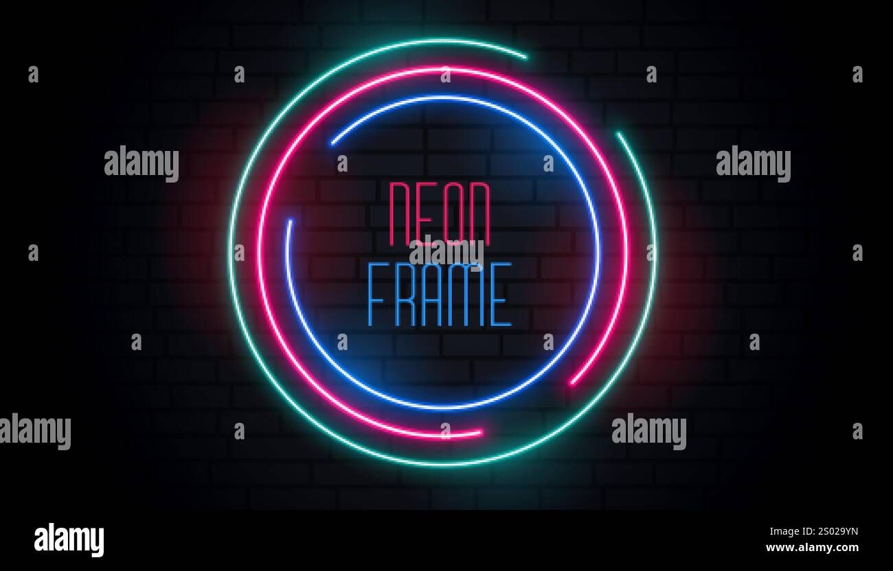circular round neon frame design Stock Vector Image & Art - Alamy