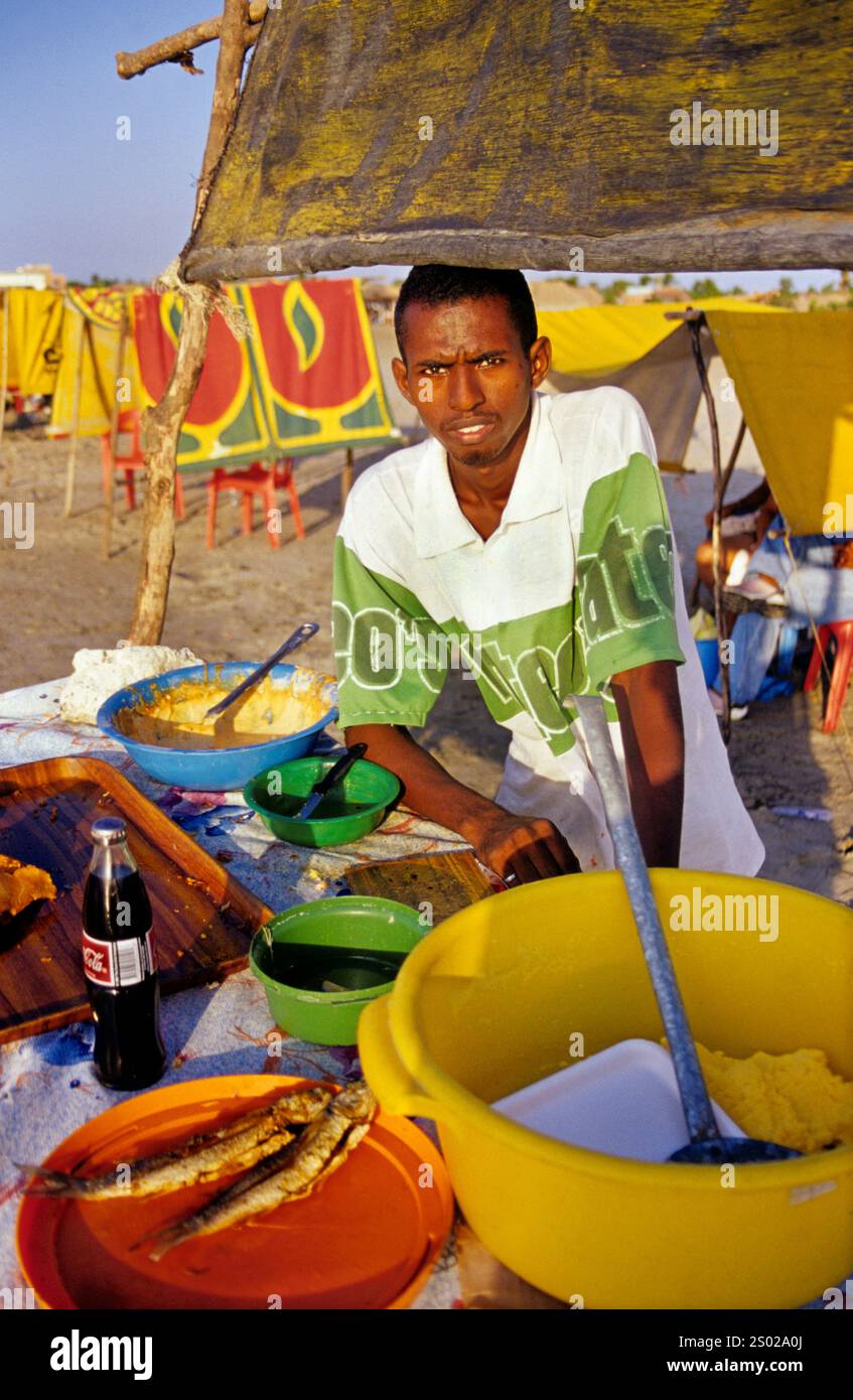 Food stall vendor on La Boquilla beach, Cartagena, Colombia, selling ...