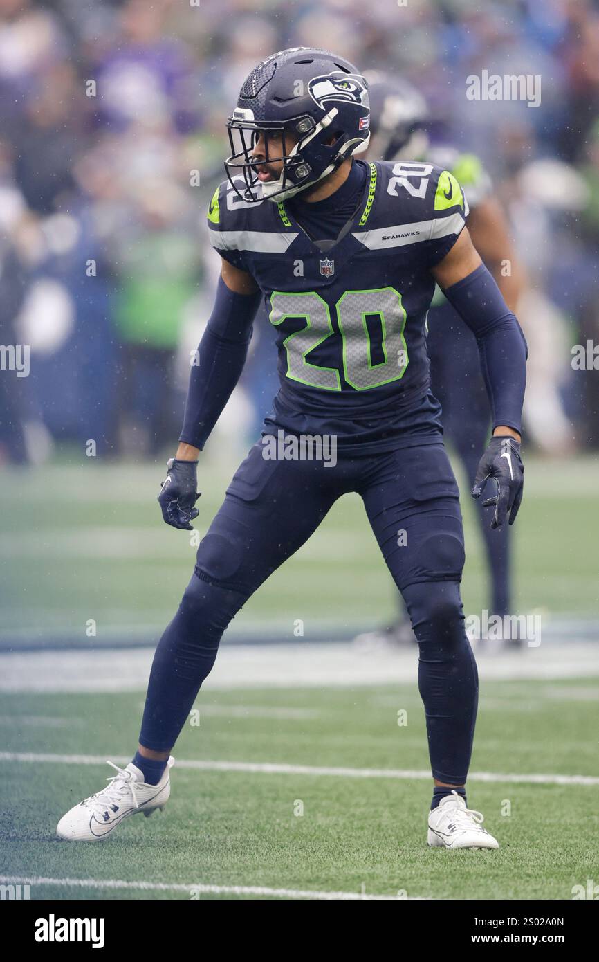 Seattle Seahawks safety Julian Love (20) follows a play against the ...