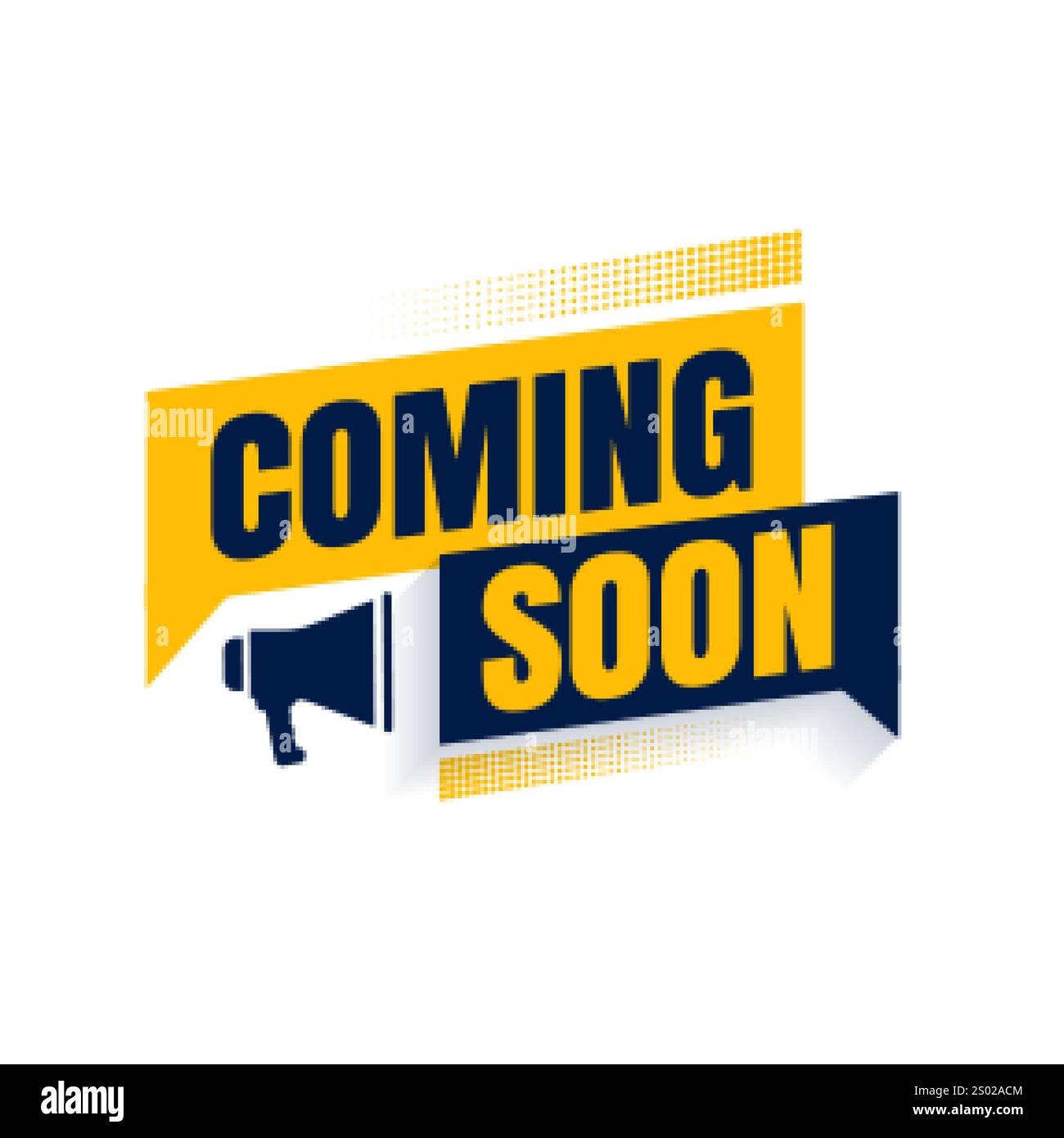 flat coming soon background with megaphone Stock Vector Image & Art - Alamy