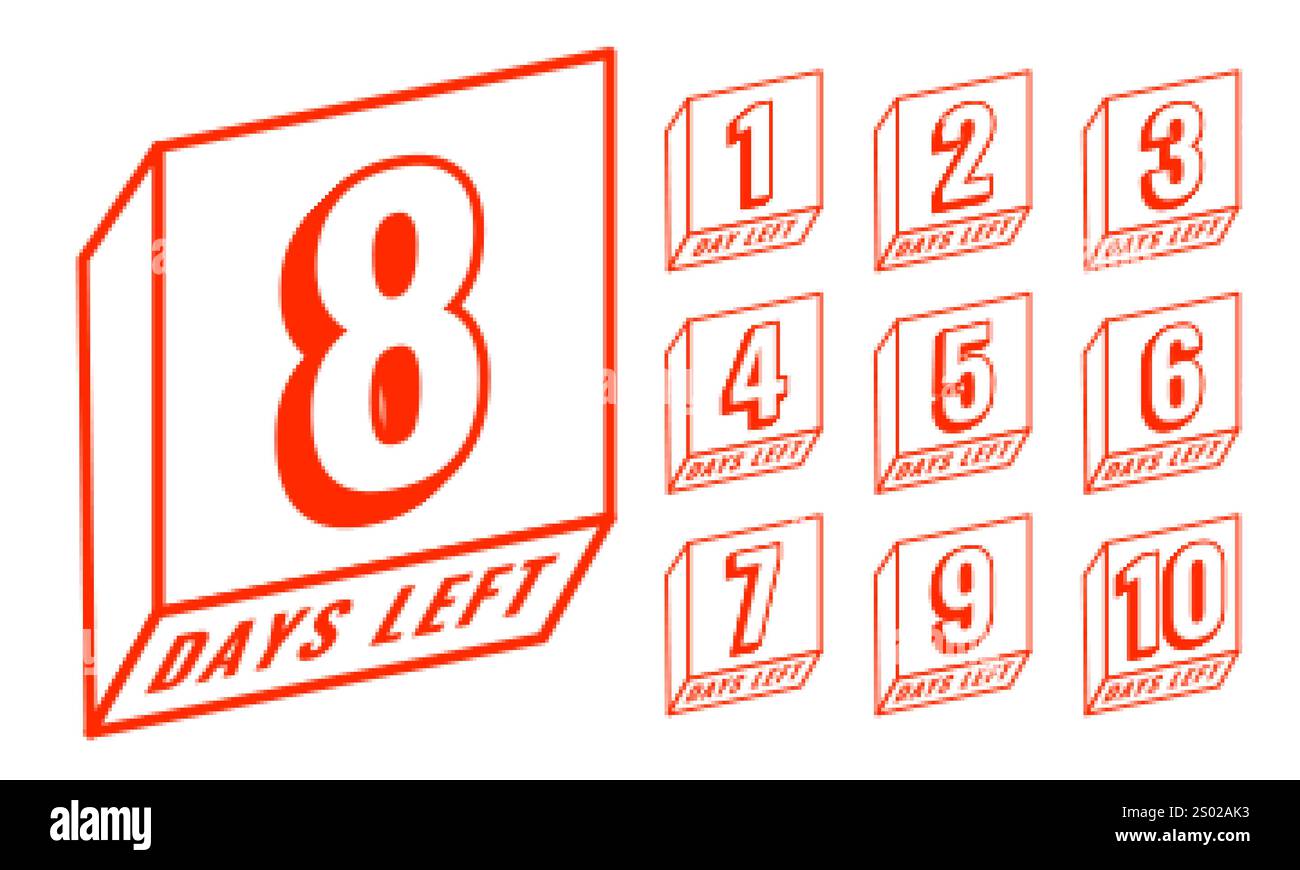 line style countdown number of days left banner Stock Vector Image ...