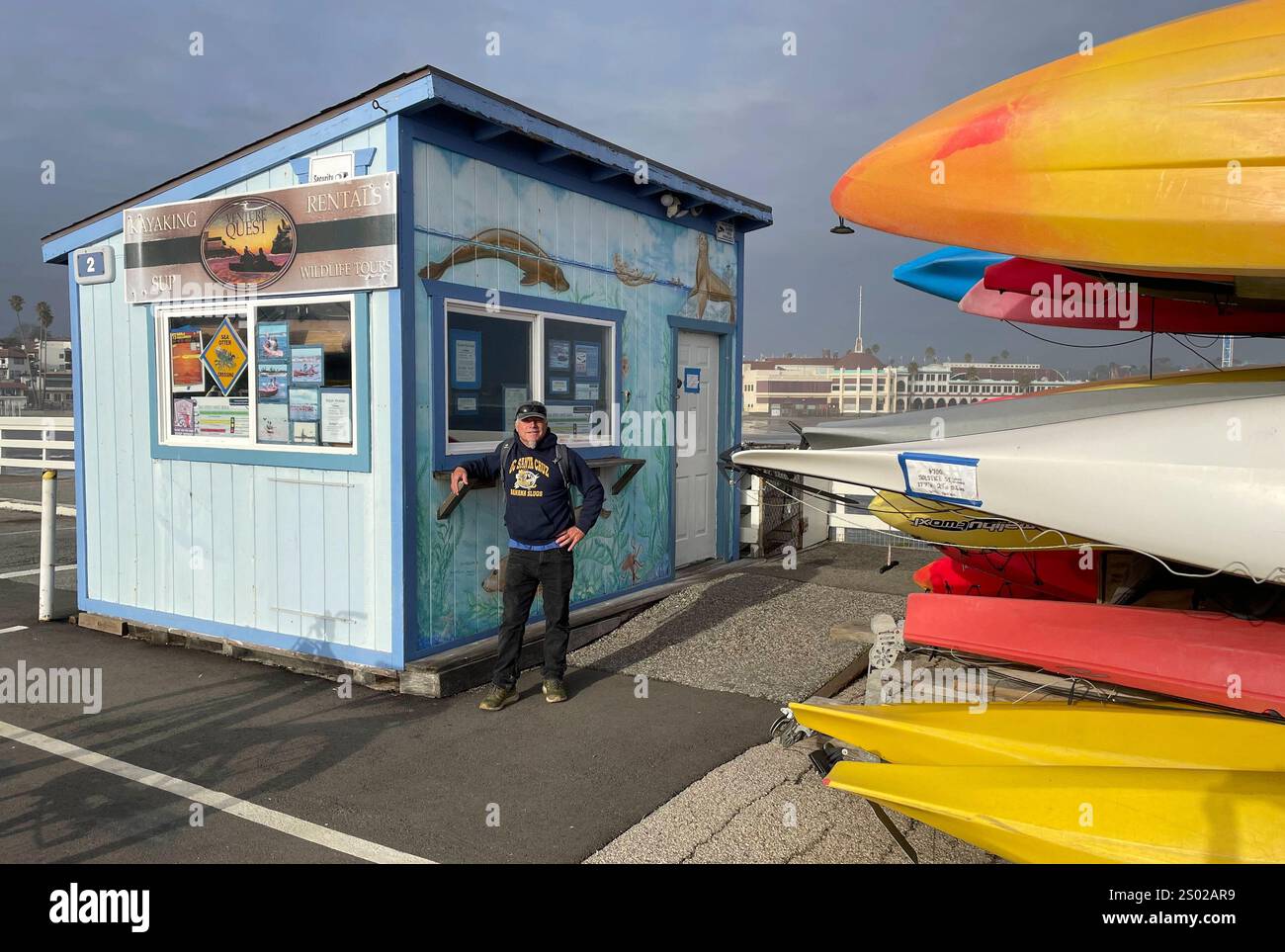David Johnston, owner of wharf based Venture Quest kayaking, stands by ...