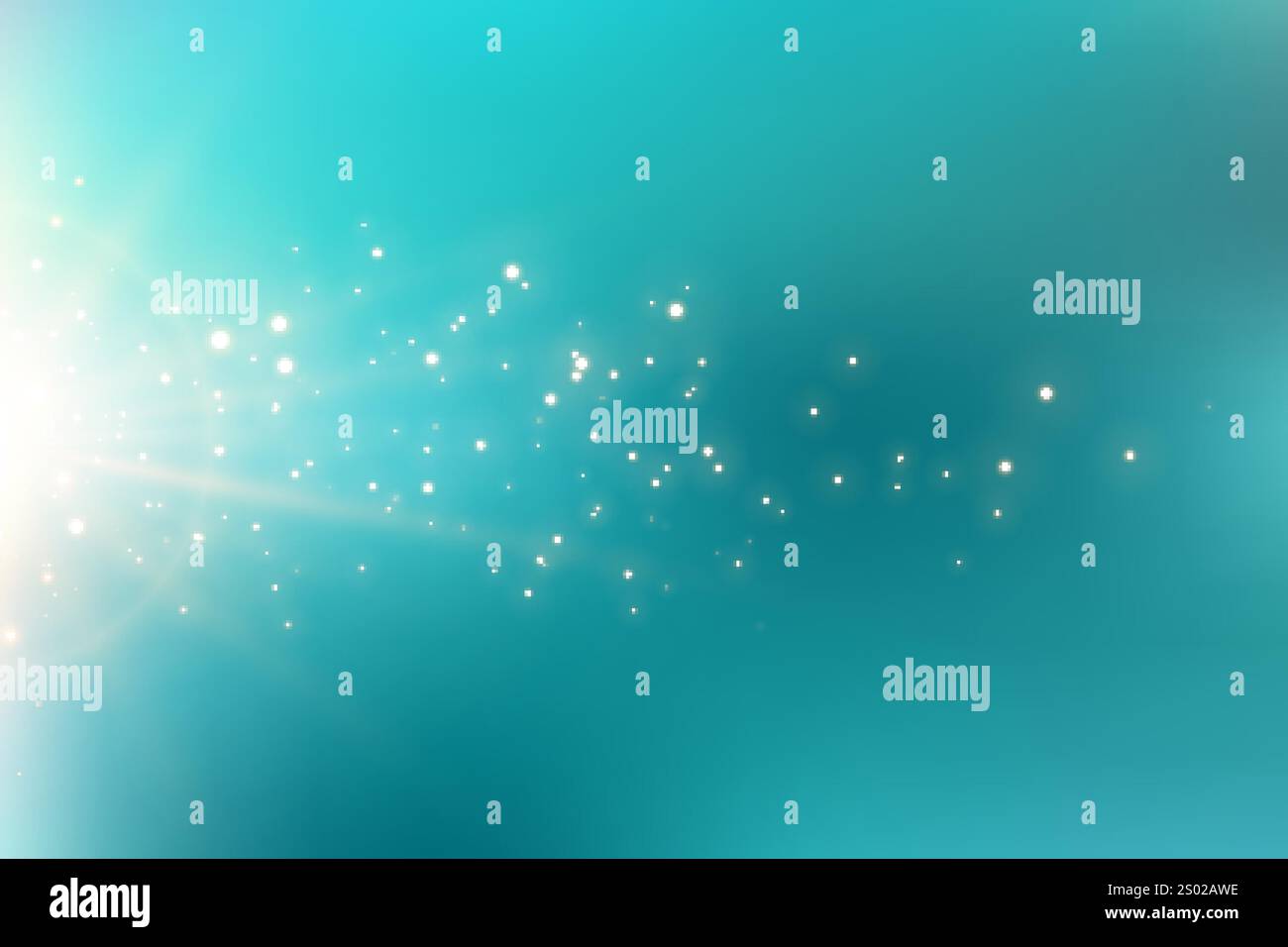 turquoise background with sparkling light flare effect Stock Vector ...