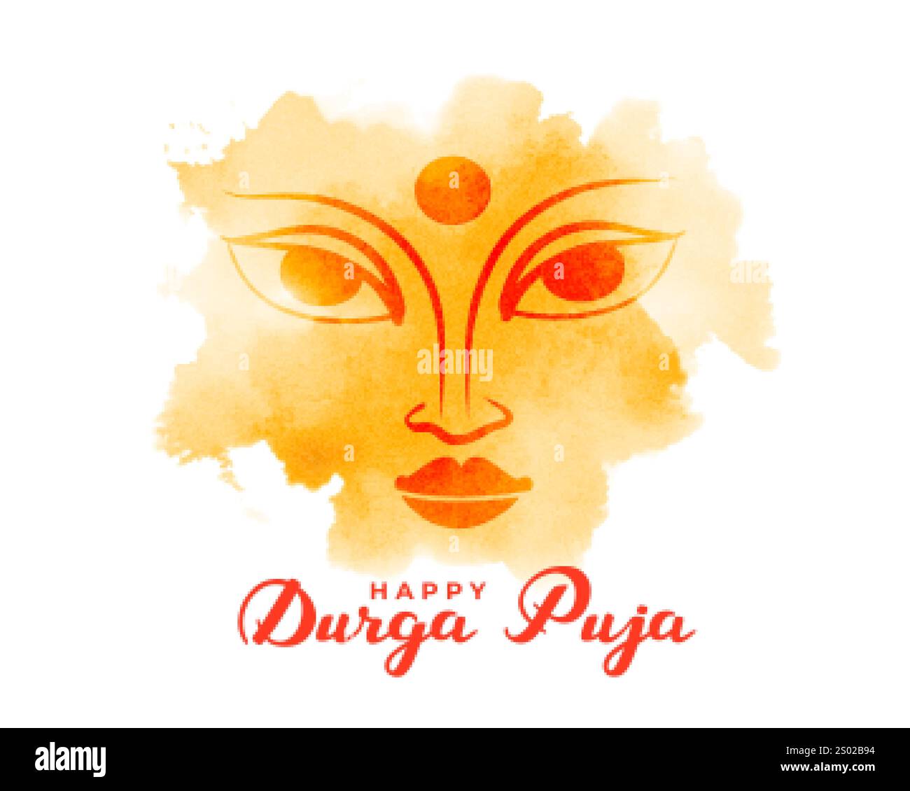 happy durga puja watercolor greeting design Stock Vector Image & Art ...