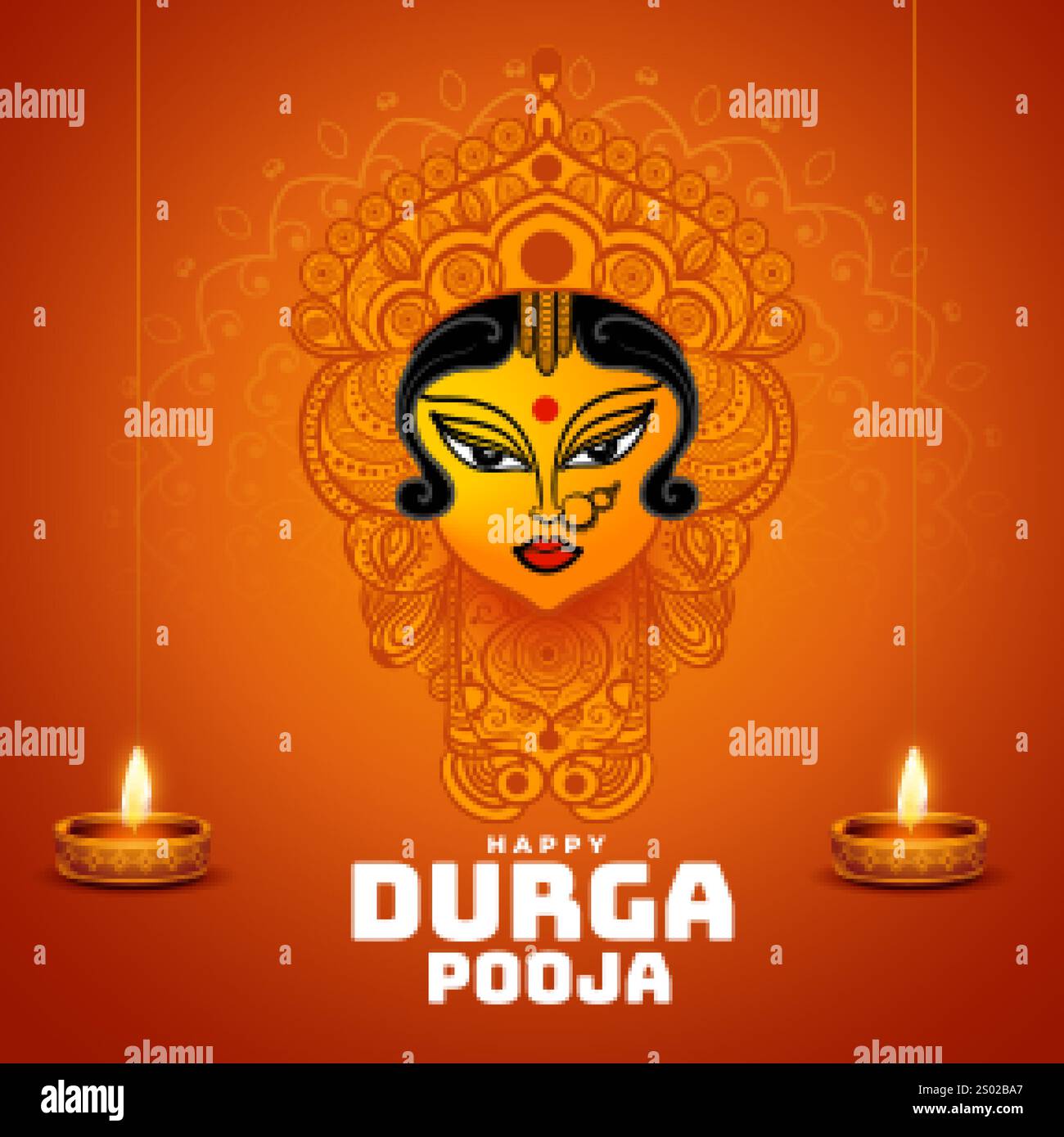 religious durga pooja festival card design Stock Vector Image & Art - Alamy