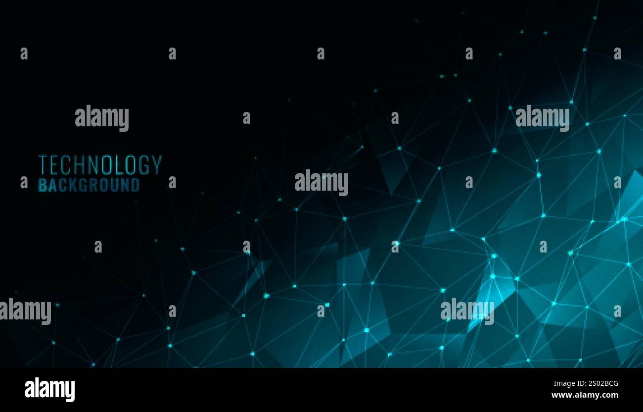 digital low poly technology background with network mesh Stock Vector ...