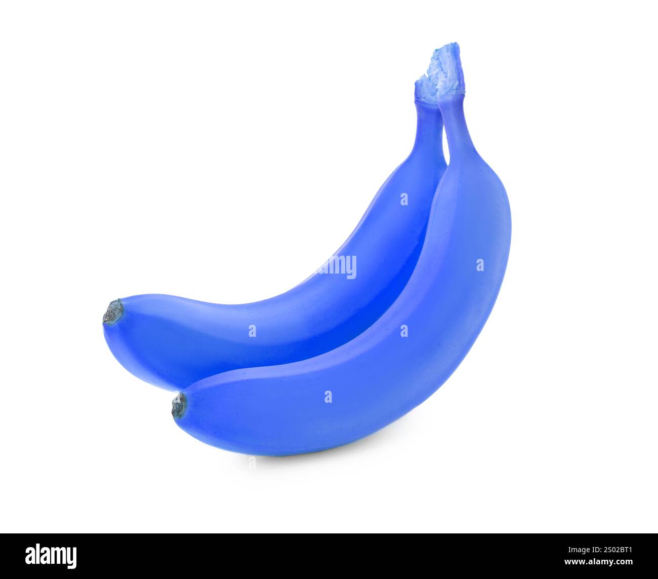 Two blue violet bananas on white background Stock Photo - Alamy