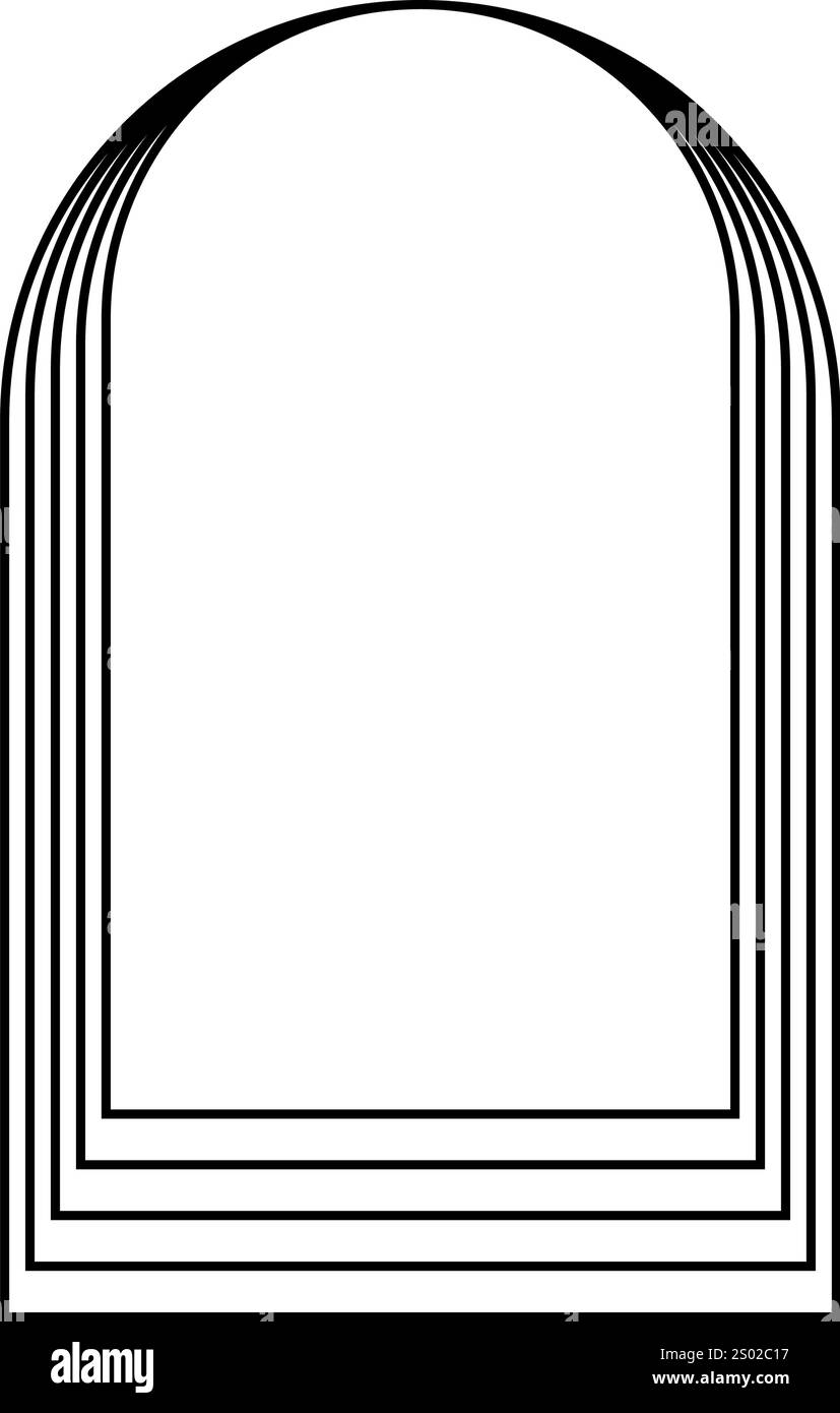 Concentric arch frames isolated on white background. Simple geometric ...