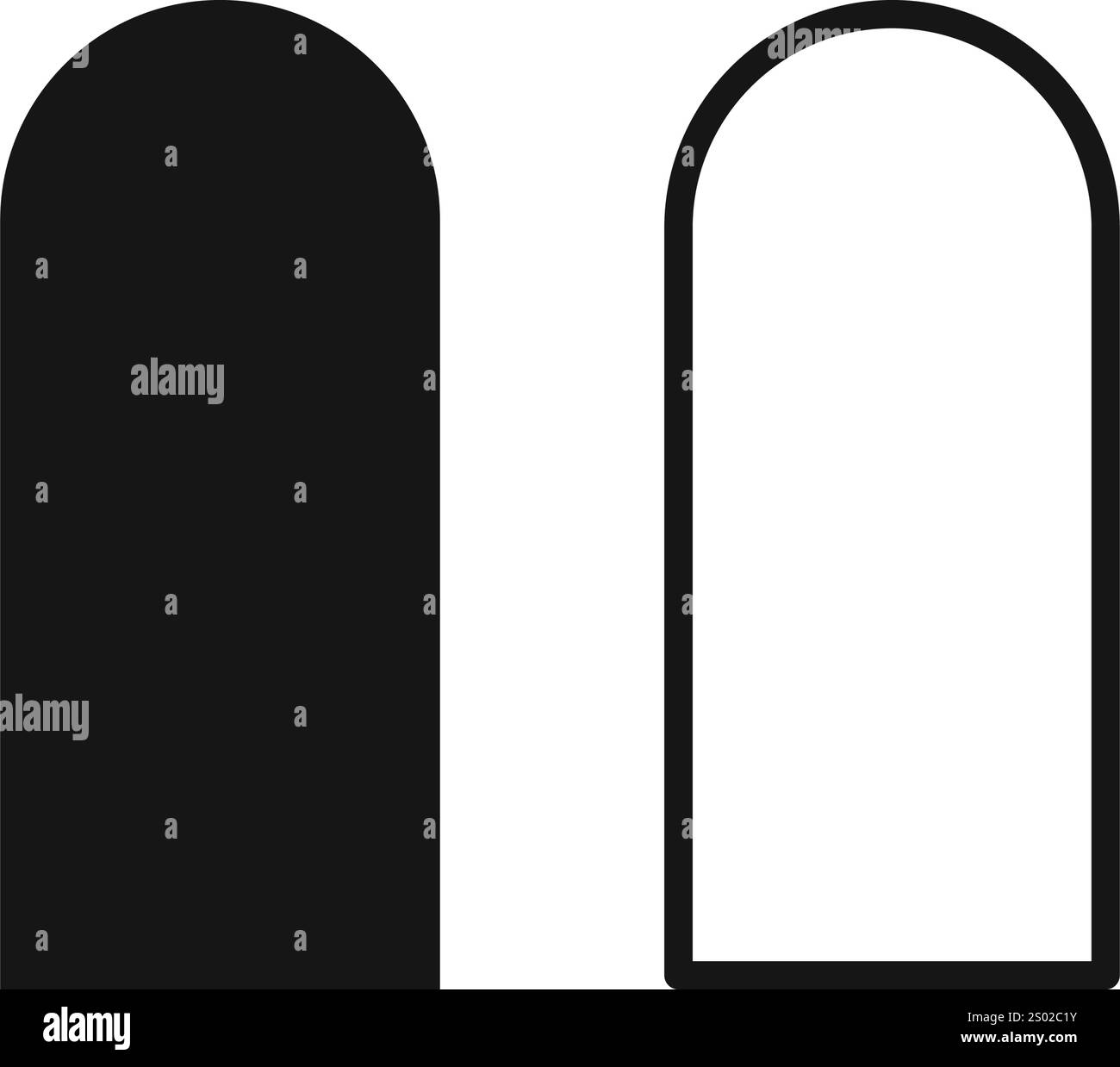 Arch shape and frame. Window, gate, door or portal arc forms. Archway ...