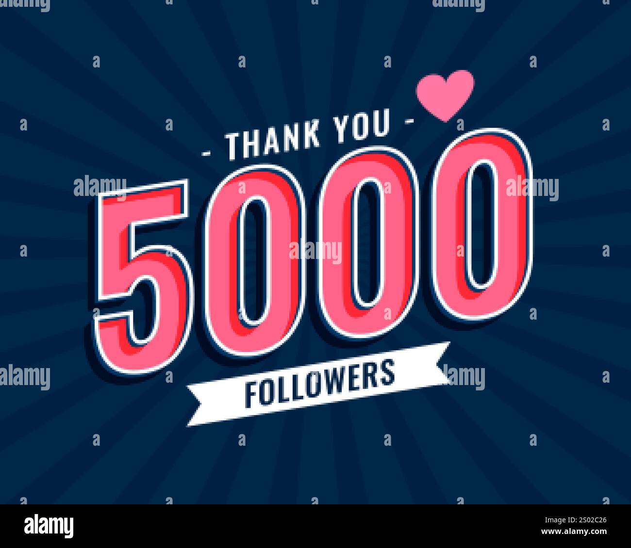 thank you 5000 social media followers template design Stock Vector ...