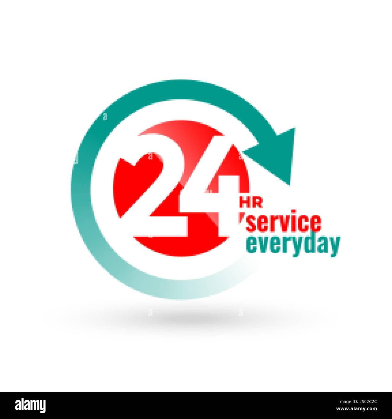 24 hours service everyday concept label design Stock Vector Image & Art ...