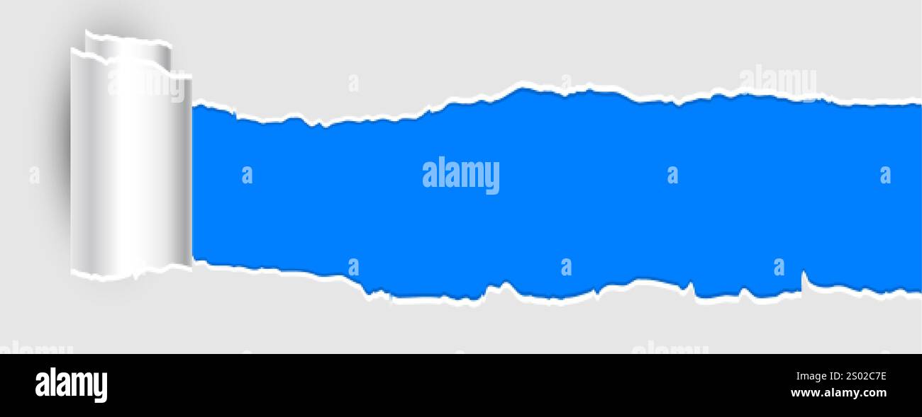 torn paper with roll effect banner design Stock Vector Image & Art - Alamy