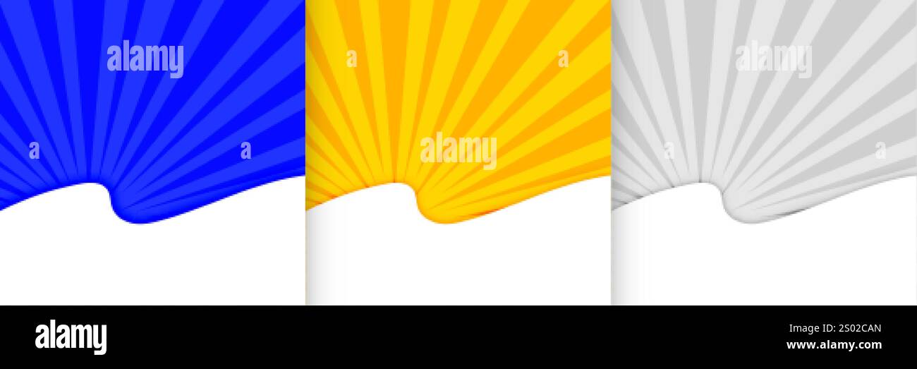 sunburst background presentation template in three colors Stock Vector ...