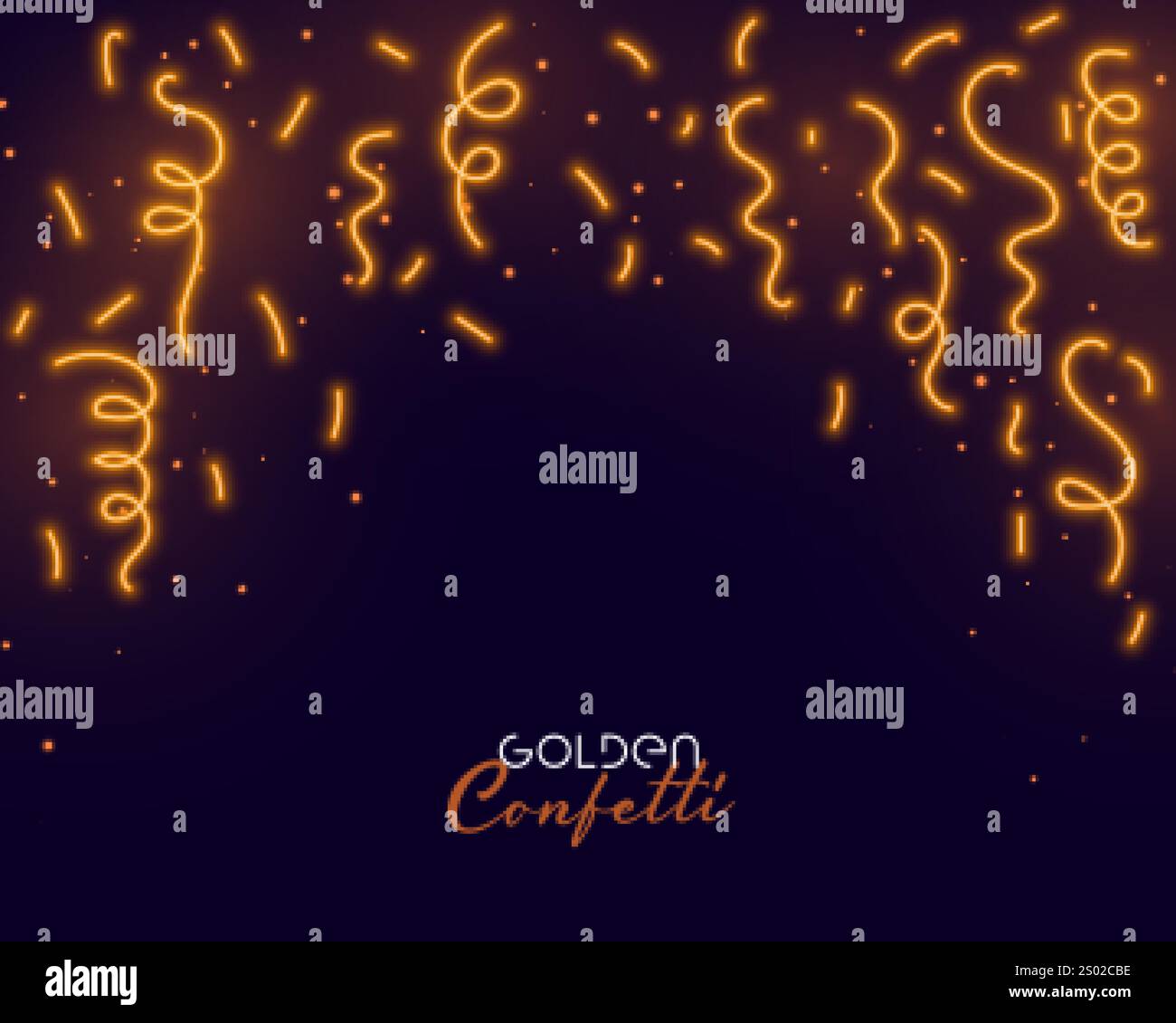 falling golden confetti background with text space Stock Vector Image ...