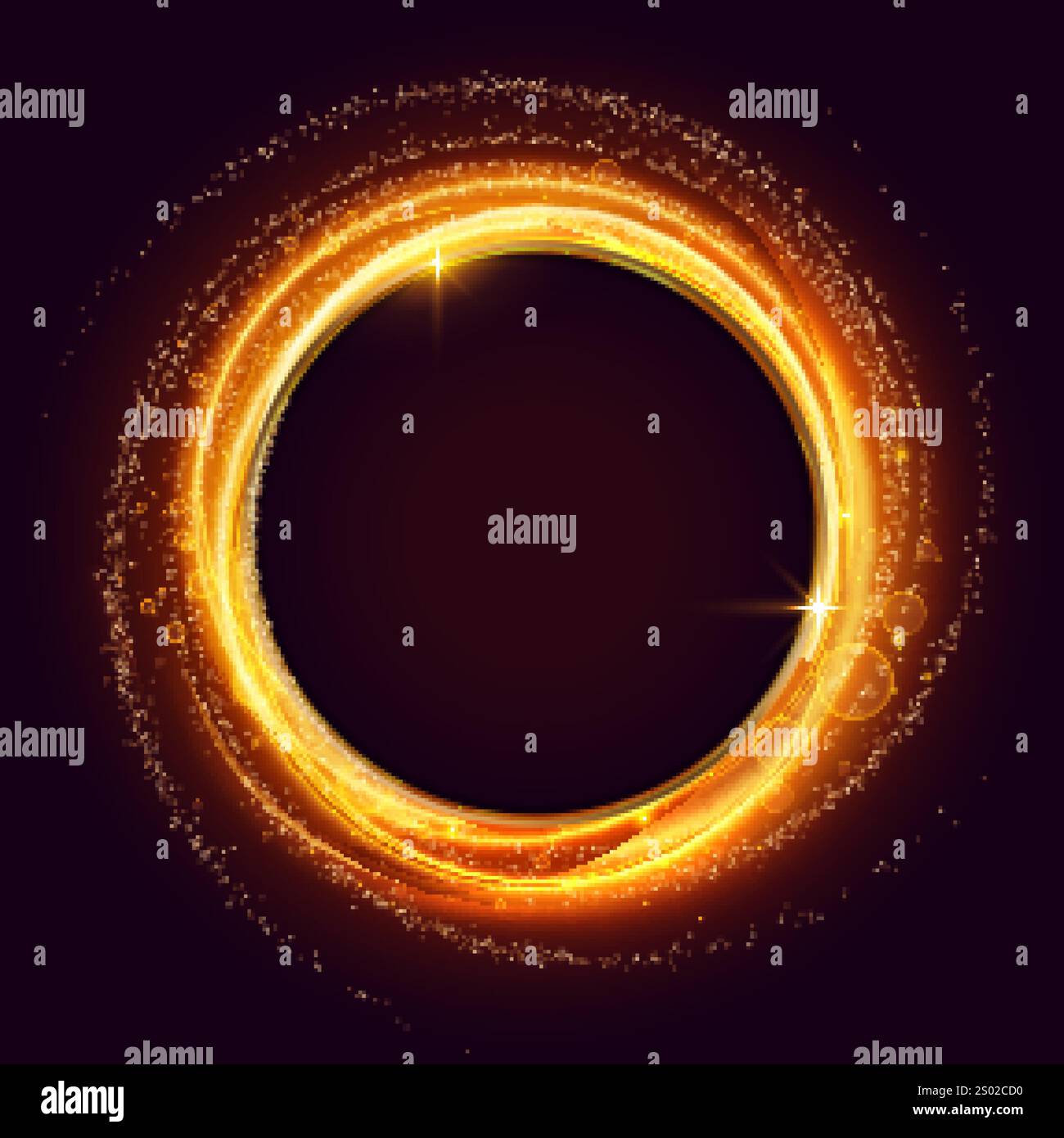 glowing swirl frame made with sparkles and particles background Stock ...