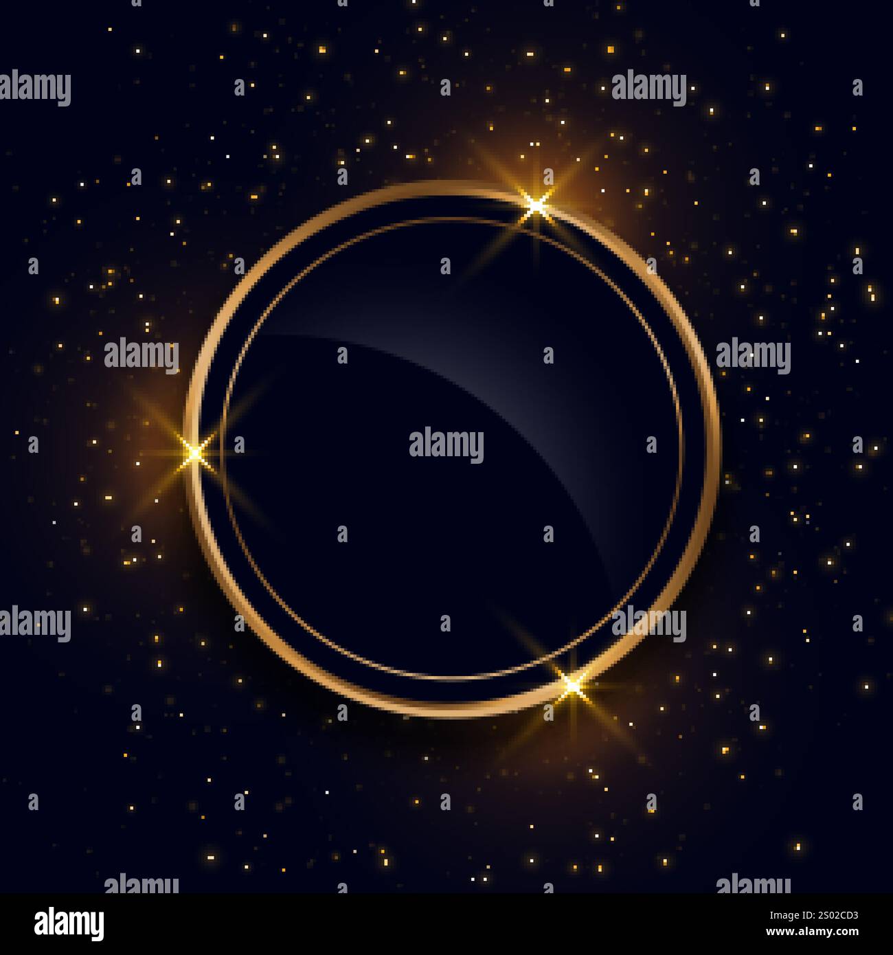 sparkling circle golden frame with text space Stock Vector Image & Art - Alamy
