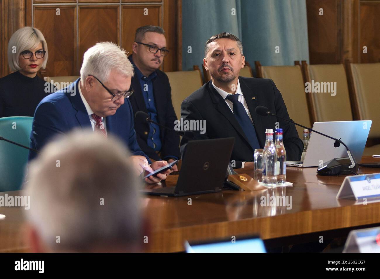Bucharest, Romania. 23rd Dec, 2024: Daniel David (R), the Romanian ...