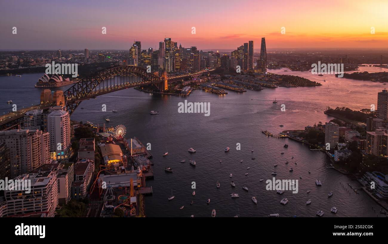 Aerial view sydney harbour bridge hi-res stock photography and images ...