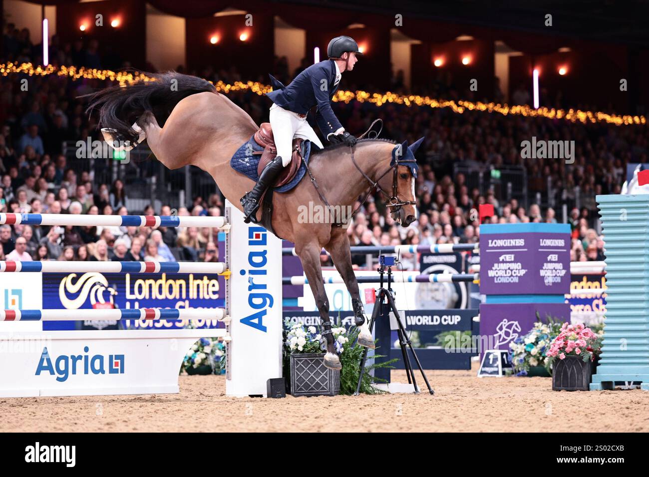 Ben Maher of United Kingdom with Point Break during jump-off of the Longines FEI Jumping World ...
