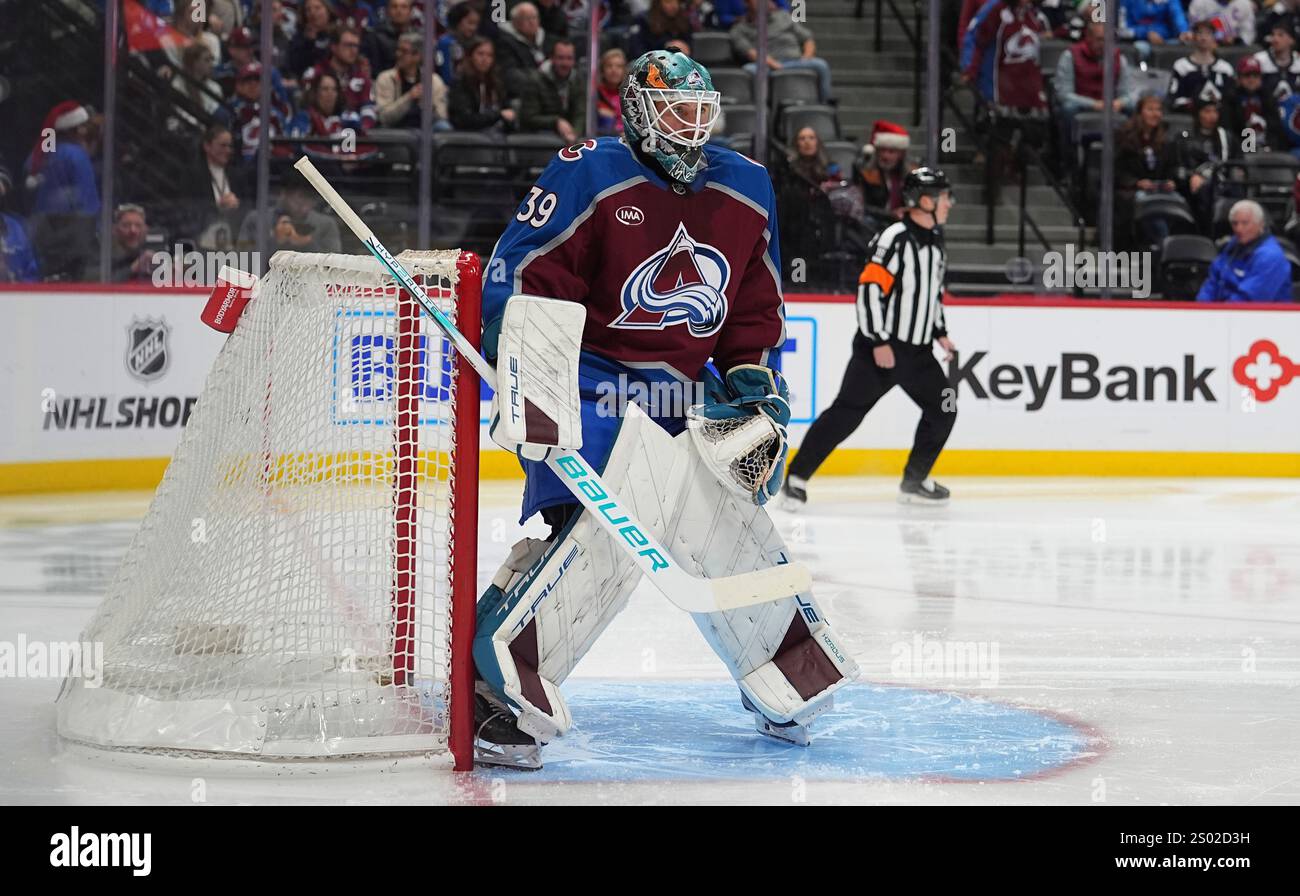 Colorado Avalanche goaltender Mackenzie Blackwood (39) in the second ...