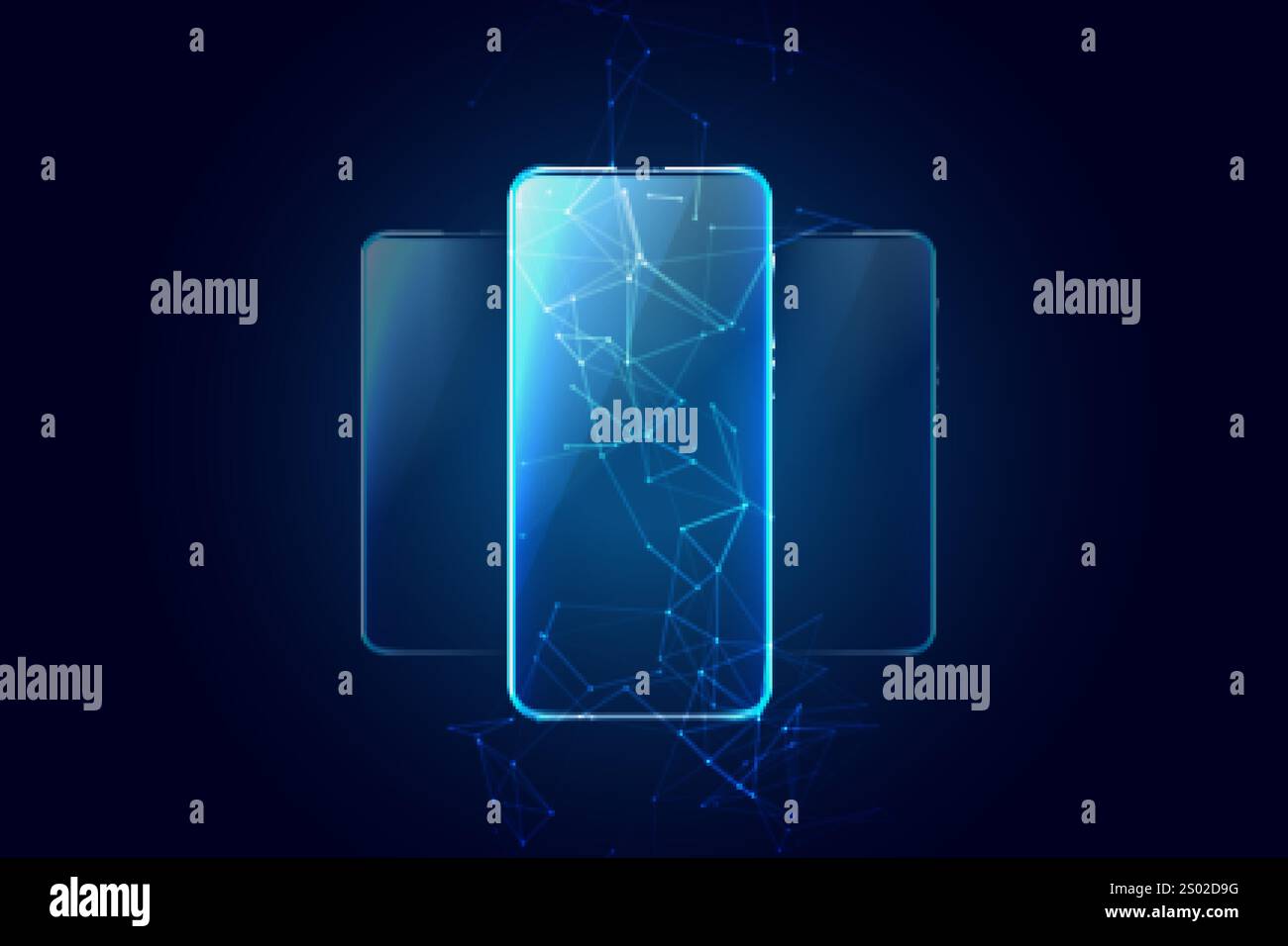 mobile technology background with three phones Stock Vector Image & Art ...