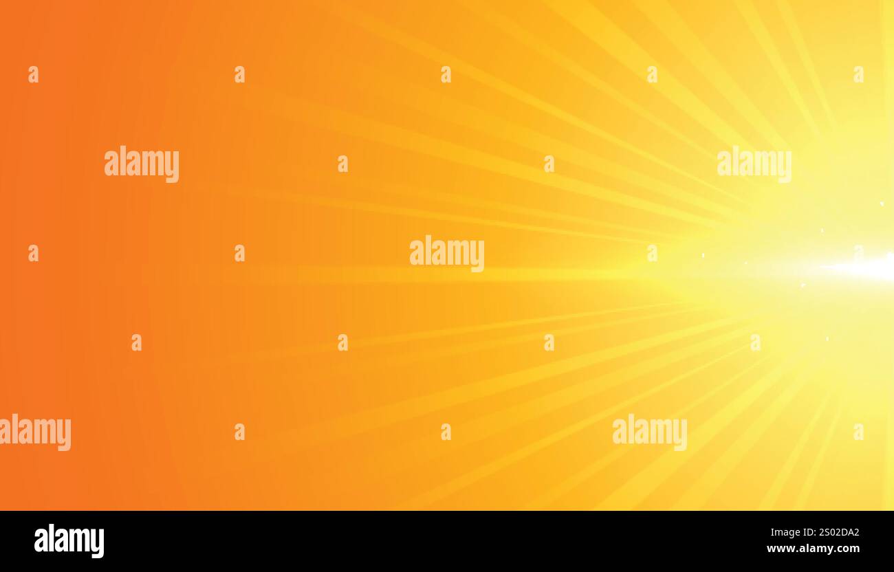 Yellow background with flare rays effect design Stock Vector Image ...