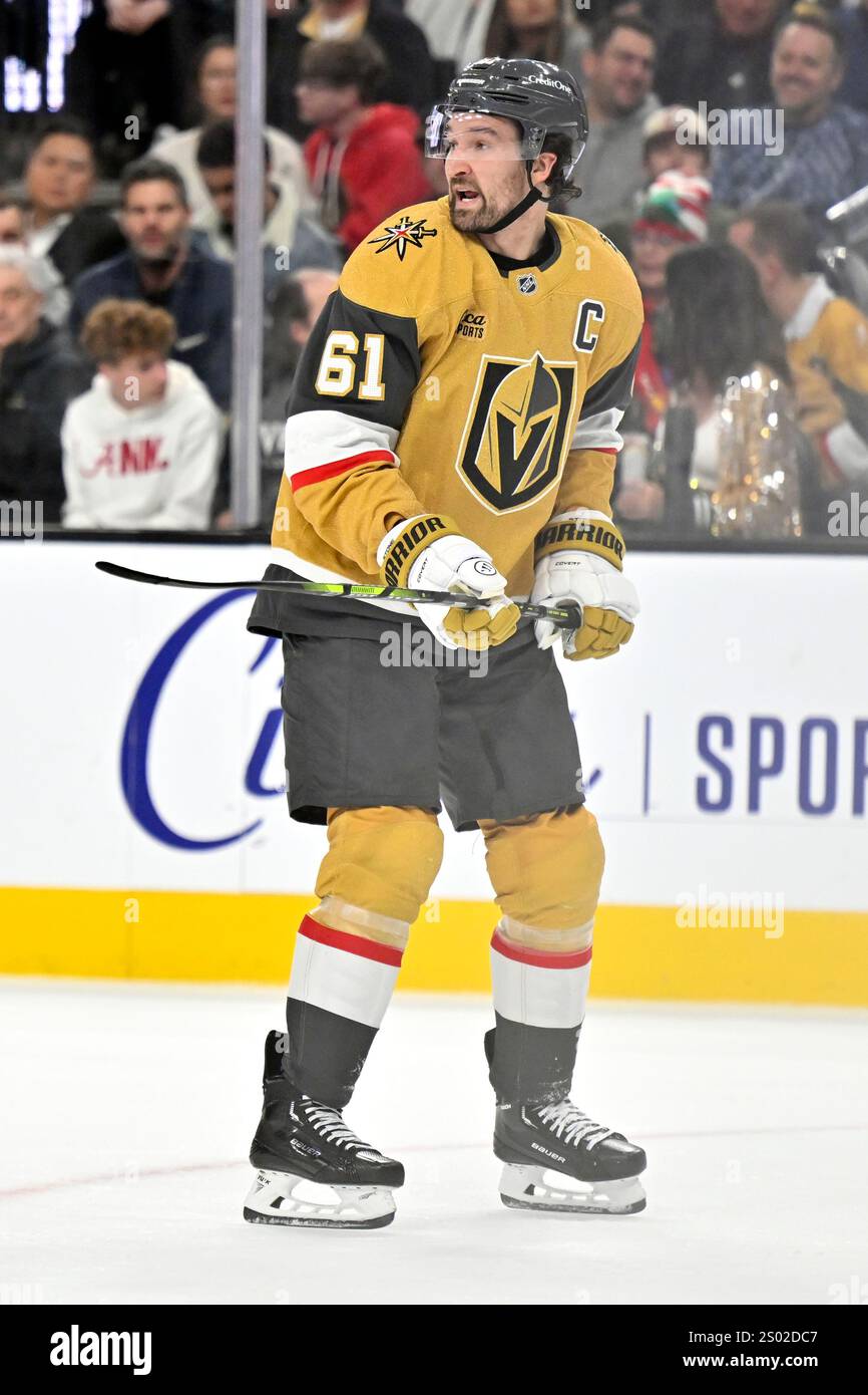 Vegas Golden Knights right wing Mark Stone (61) skates against the ...