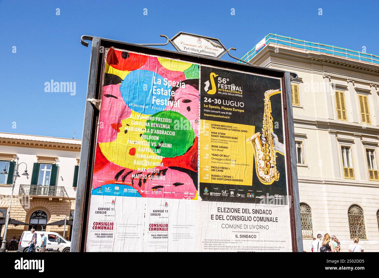 Livorno Italy,Piazza Cavour square,public billboard,Comune di Livorno ...