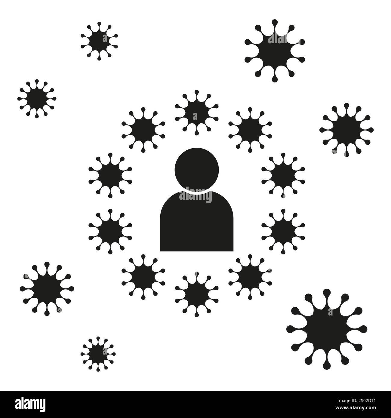 Human and viruses. Virus spread symbol. Disease outbreak vector ...